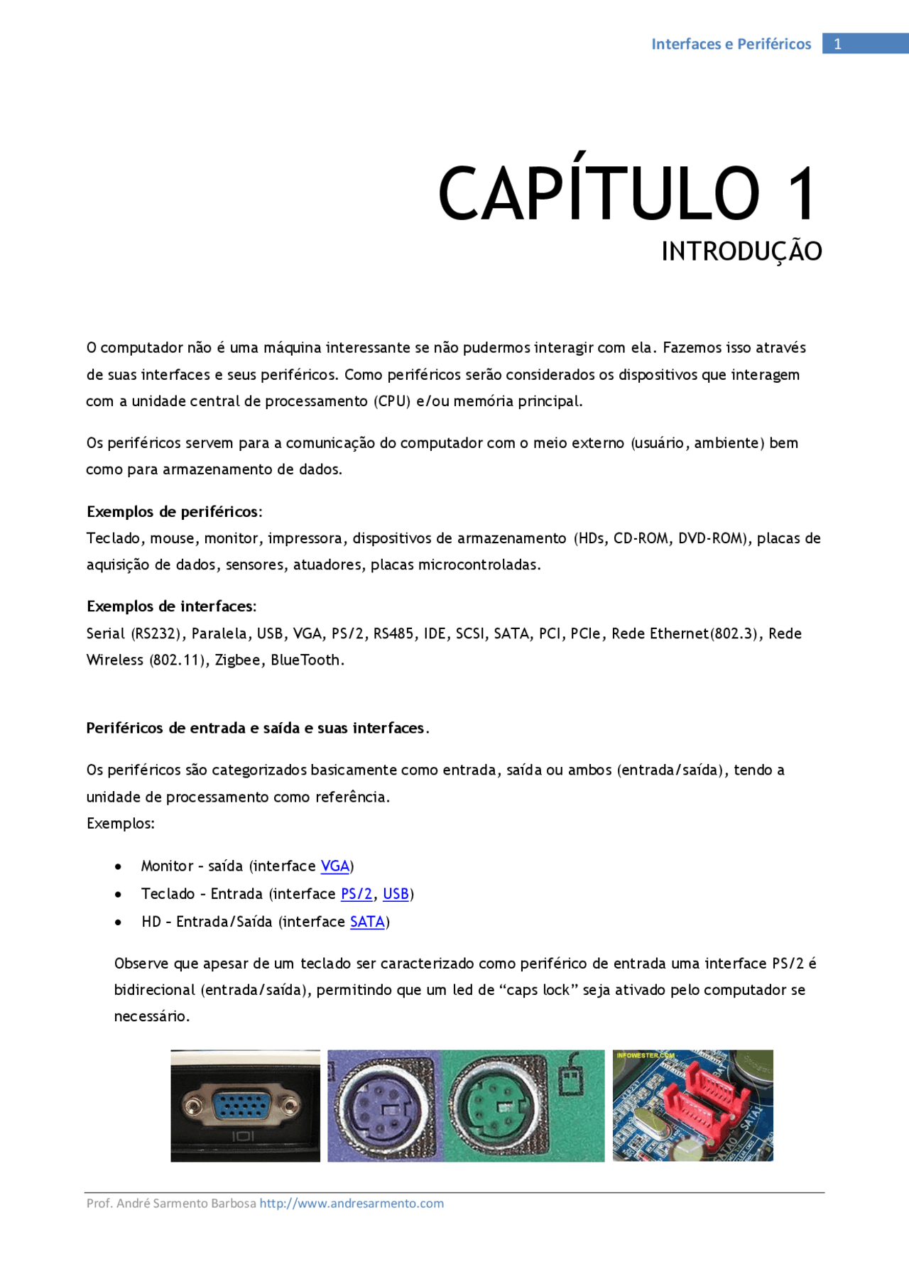 Interfaces E Perifericos 1 Interfaces E Perifericos 1 Docsity