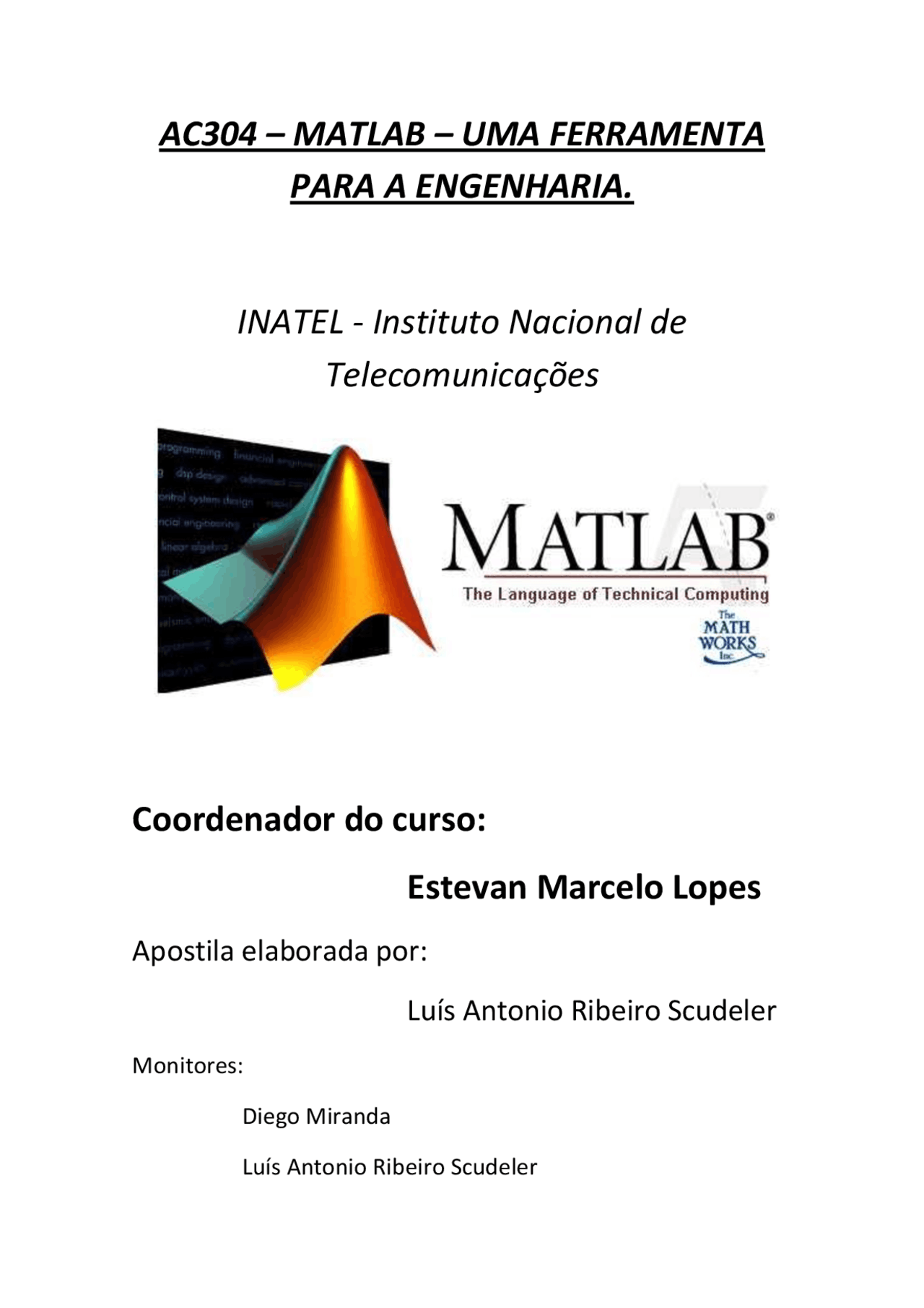Apostila De Matlab Apostila De Matlab Docsity