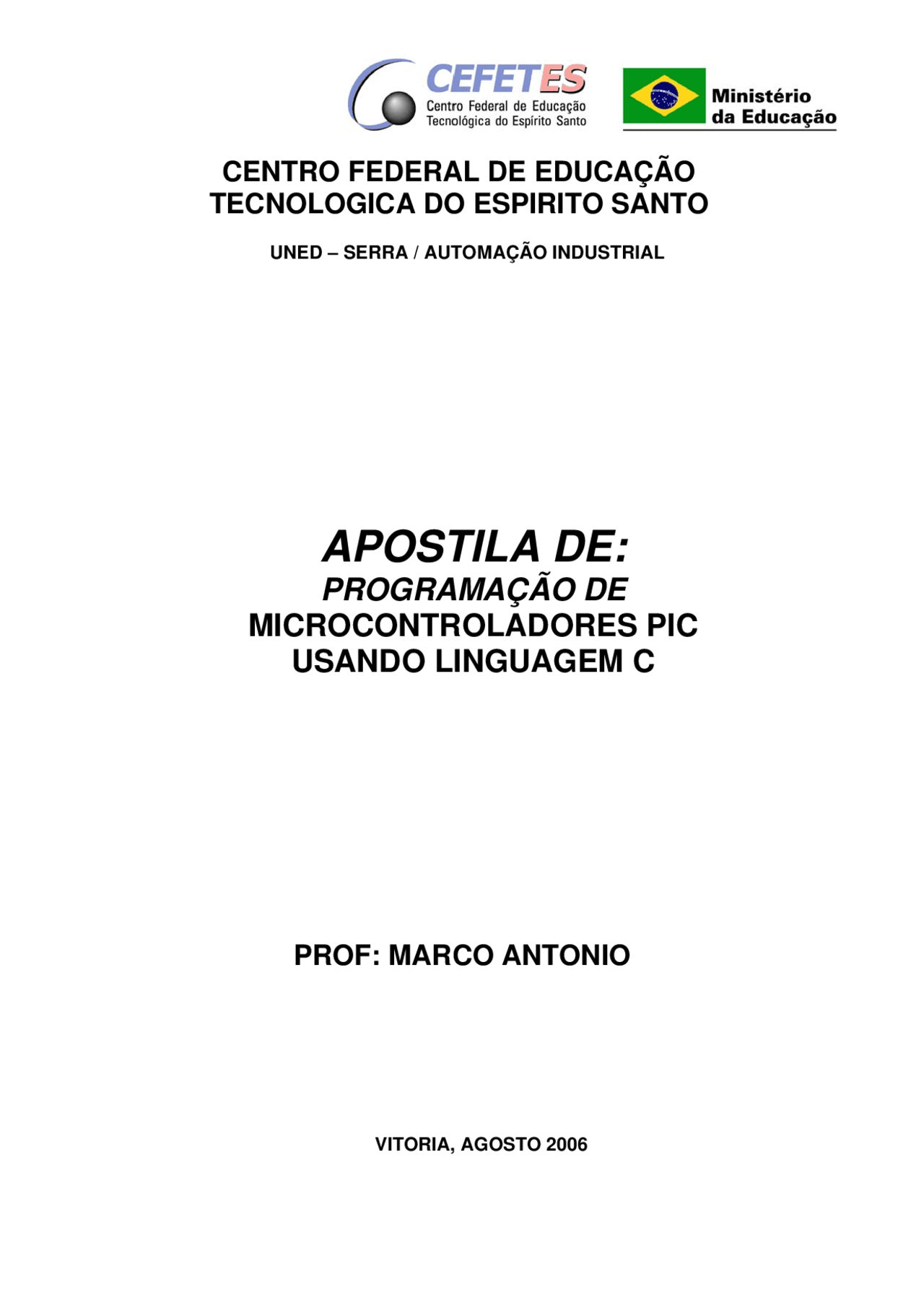 Apostila ProgramaÇÃo De Microcontroladores Pic Usando Linguagem C