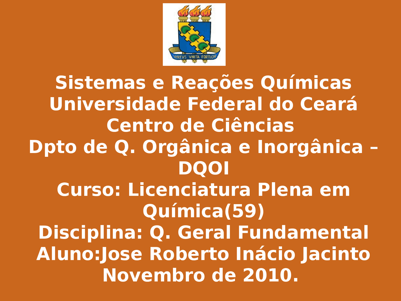 Evidências De Reações Químicas Trabalho De Monitoria Docsity