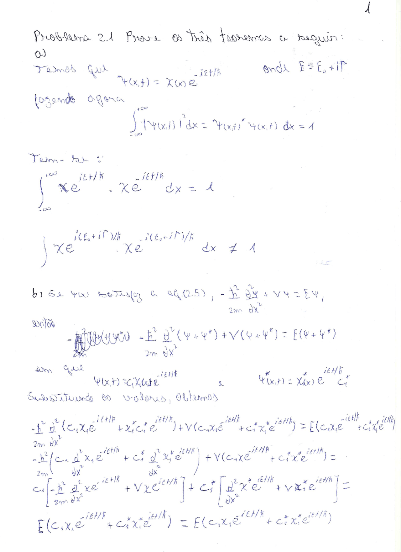 Mecânica Quântica Exercíciogriffiths Docsity