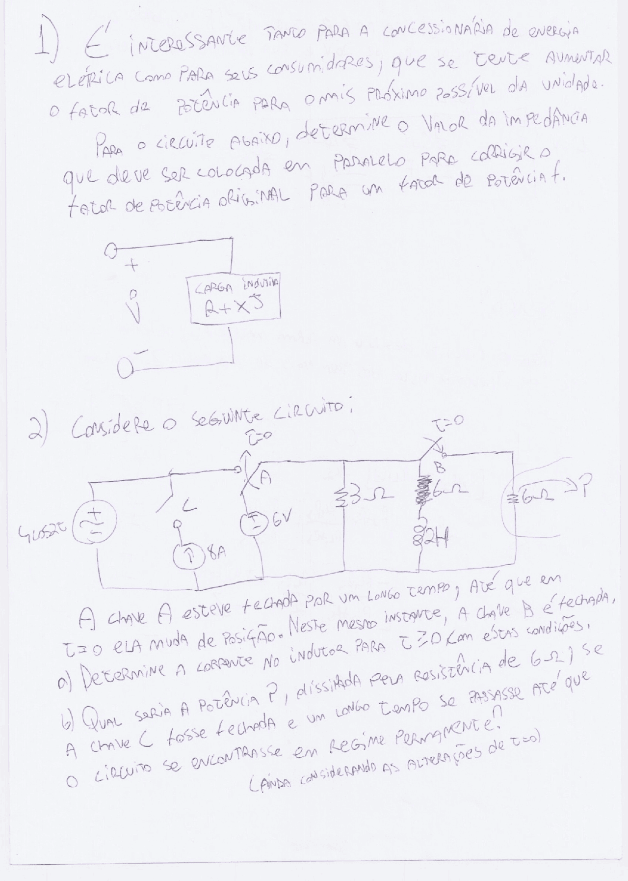 Enunciado Prova Tiol Prova De Circuitos Elétricos Envolvendo