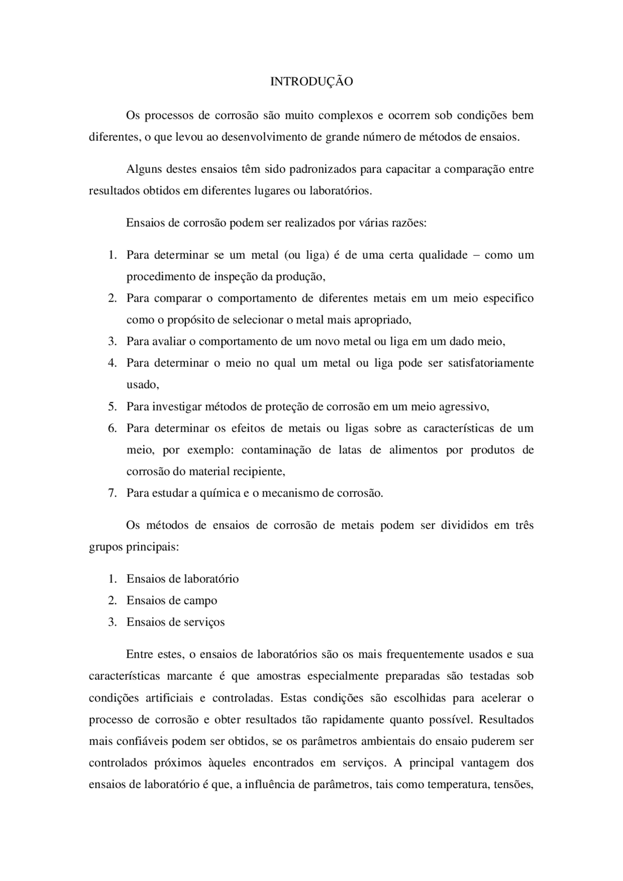 Ensaios De Corrosão Ensaio De CorrosÃo Docsity