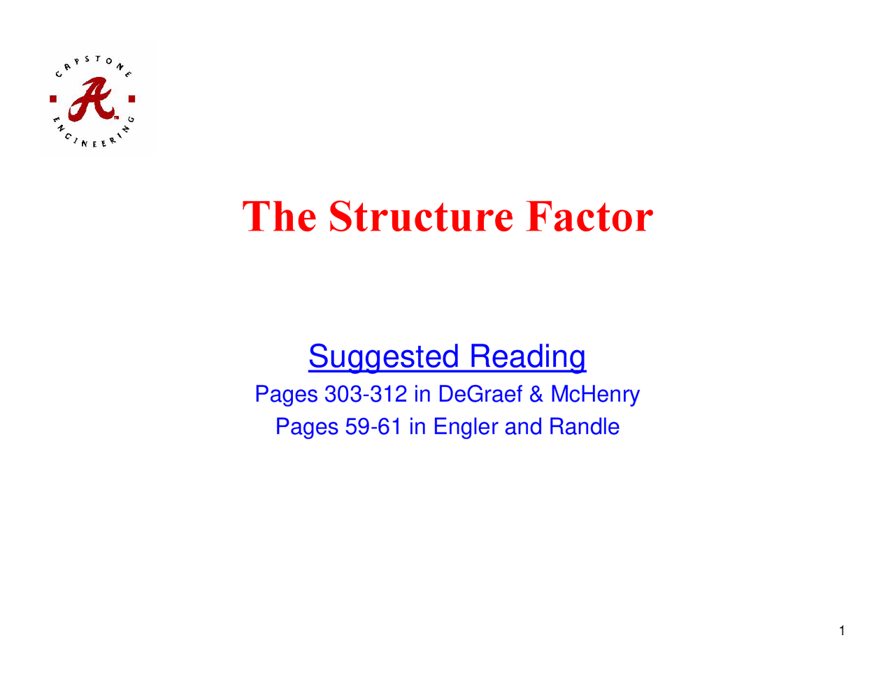 structure factor - fator de estrutura - Docsity
