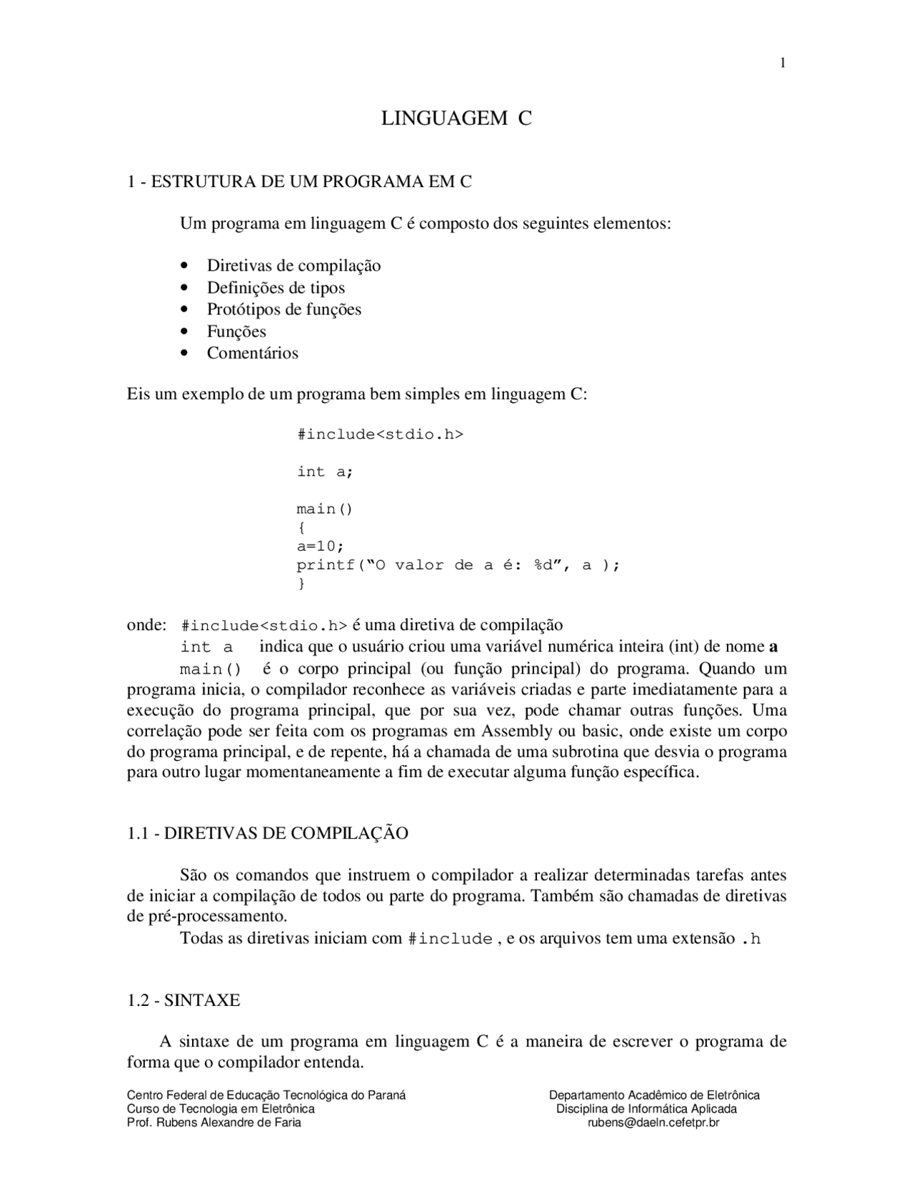 Apostila Linguagem C Linguagem De Programação Docsity