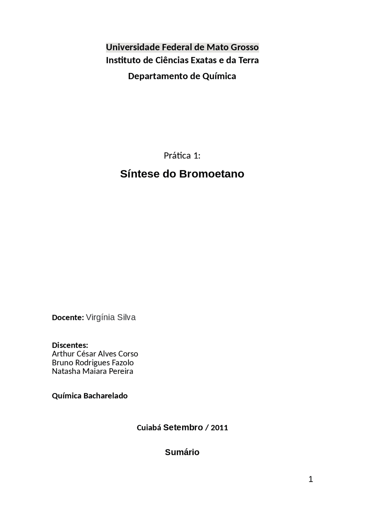 Prática 1 de química: Síntese do Bromoetano - preparação do brometo de ...