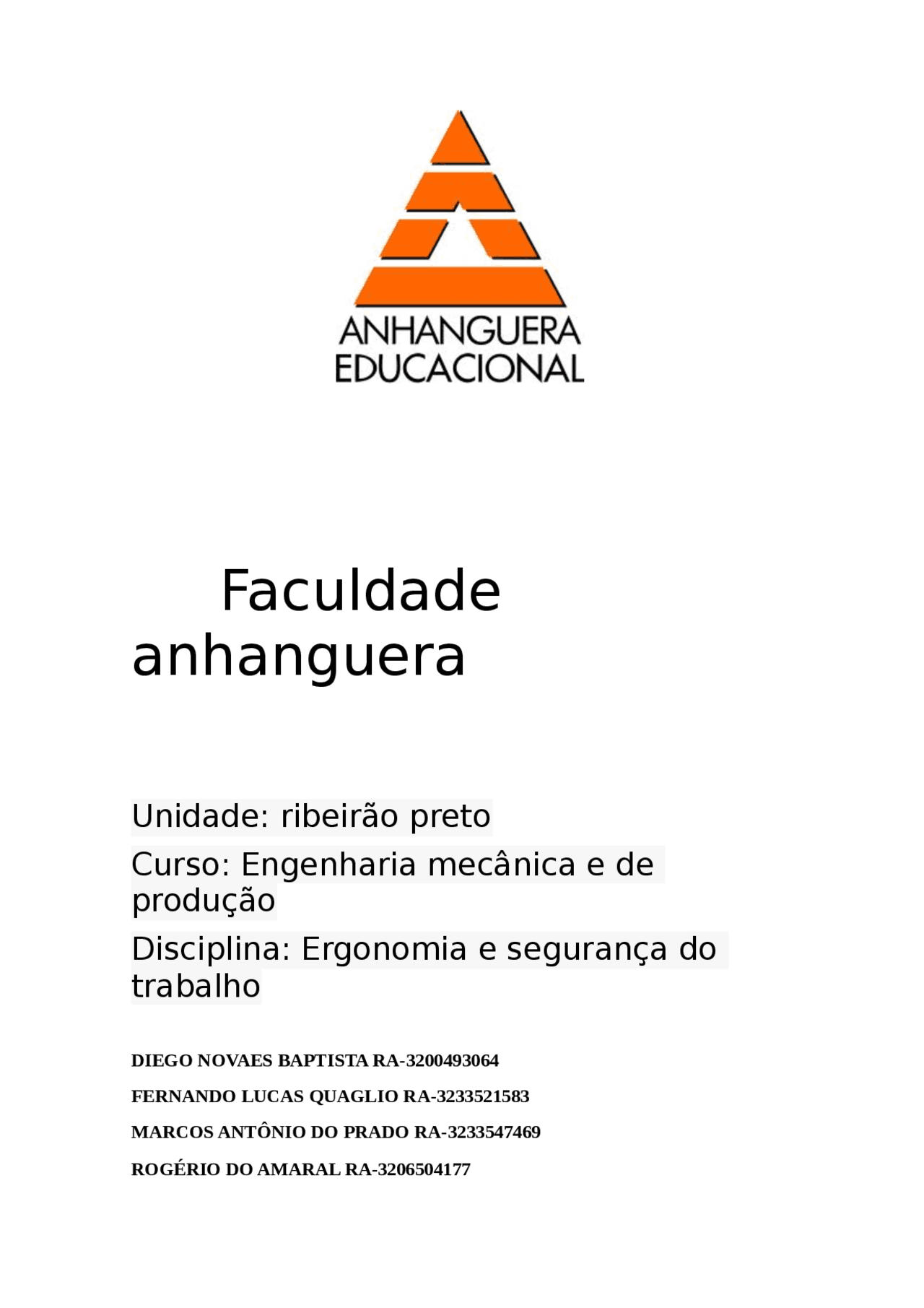 Trabalho De Ergonomia E Segurança No Trabalho Trabalho Sobre Sesmt