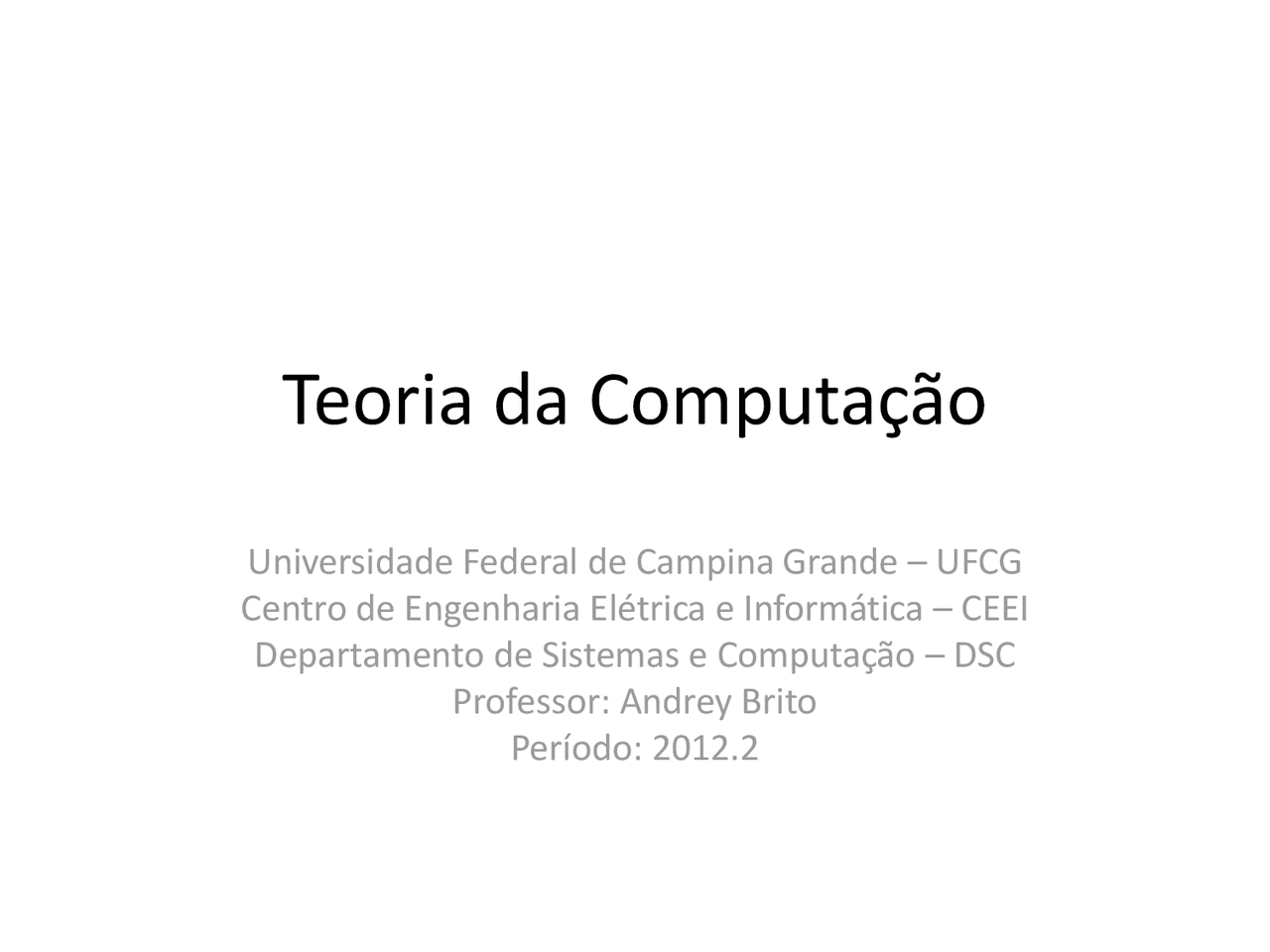 Notas Aula1 Intro Teoria Da Computação Introdução Docsity