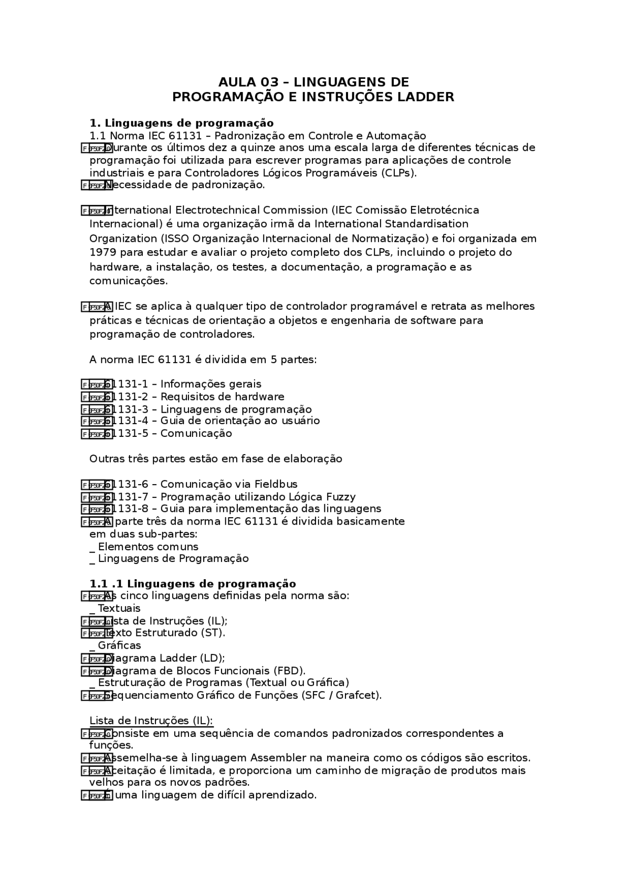 Aula 03 - linguagens de programação e instruções ladder - Aula 3 ...
