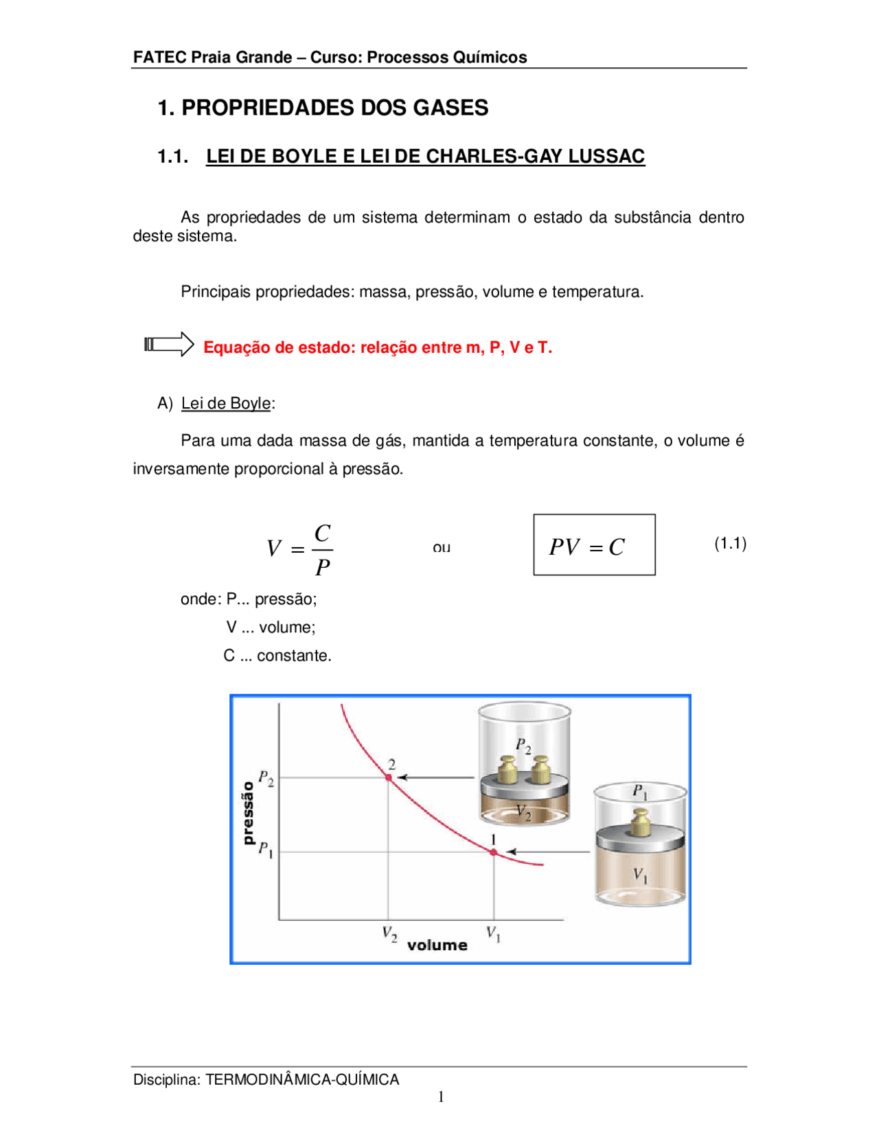 2012 Apostila De Termodinâmica Química Propriedades Dos Gases Docsity
