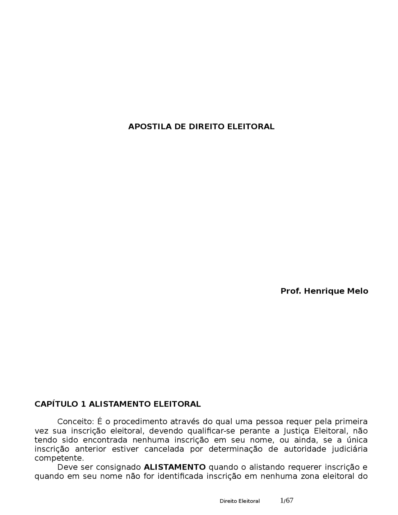 Apostila De Direito Eleitoral Atf Prof Henrique Melo Direito
