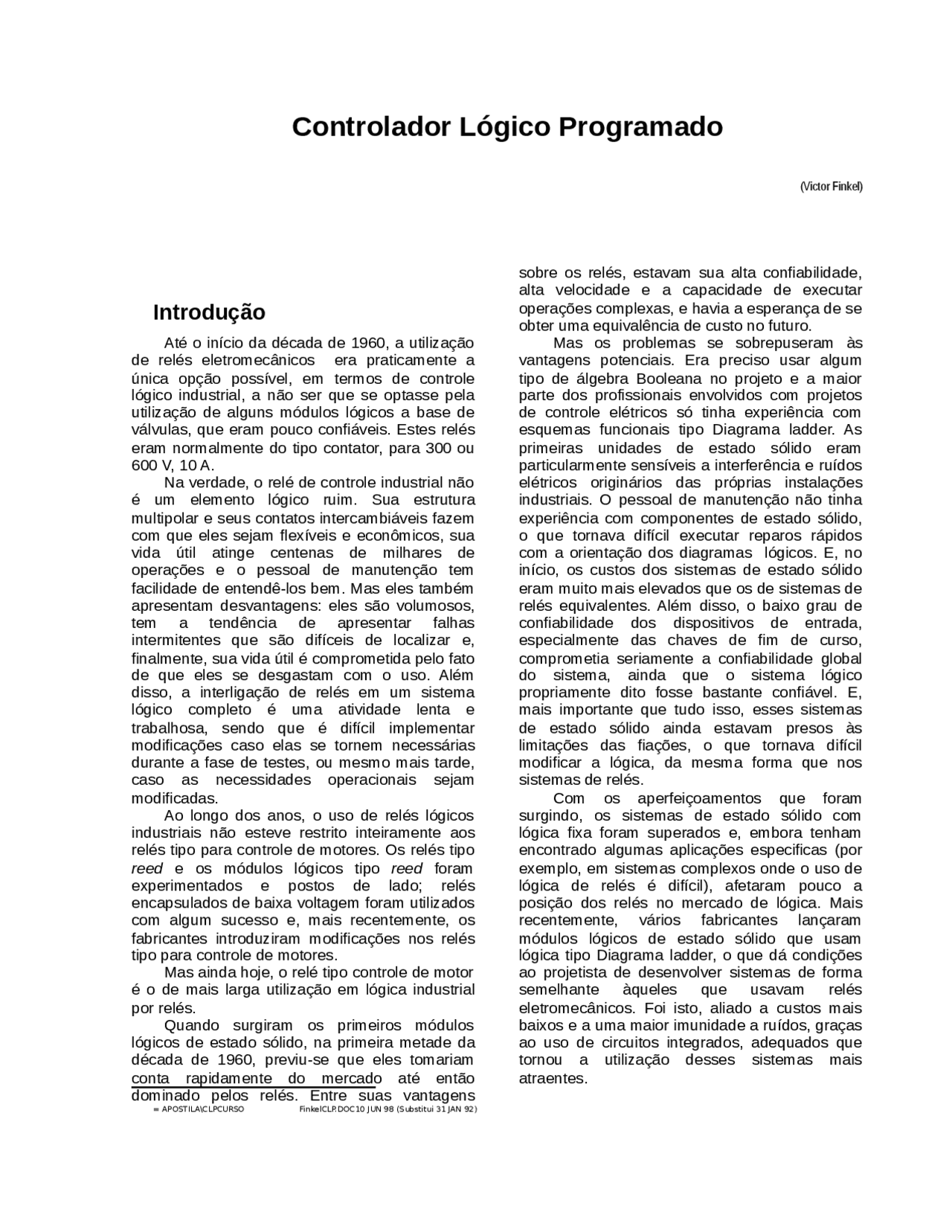 Controlador Lógico Programado Controlador Lógico Programado Docsity