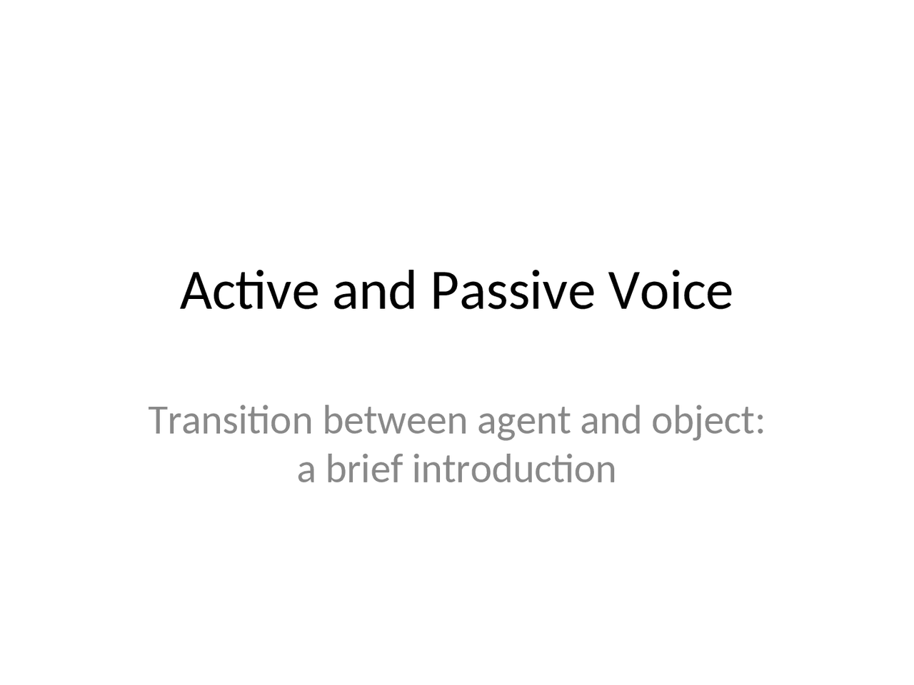 Active And Passive Voice Ingles Active And Passive Voice Docsity