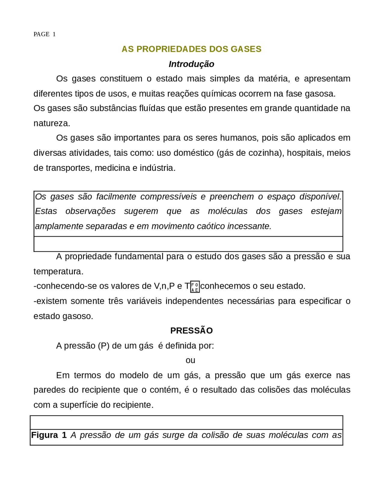 As Propriedades Dos Gases 30 04 2013 Material De Aula Docsity