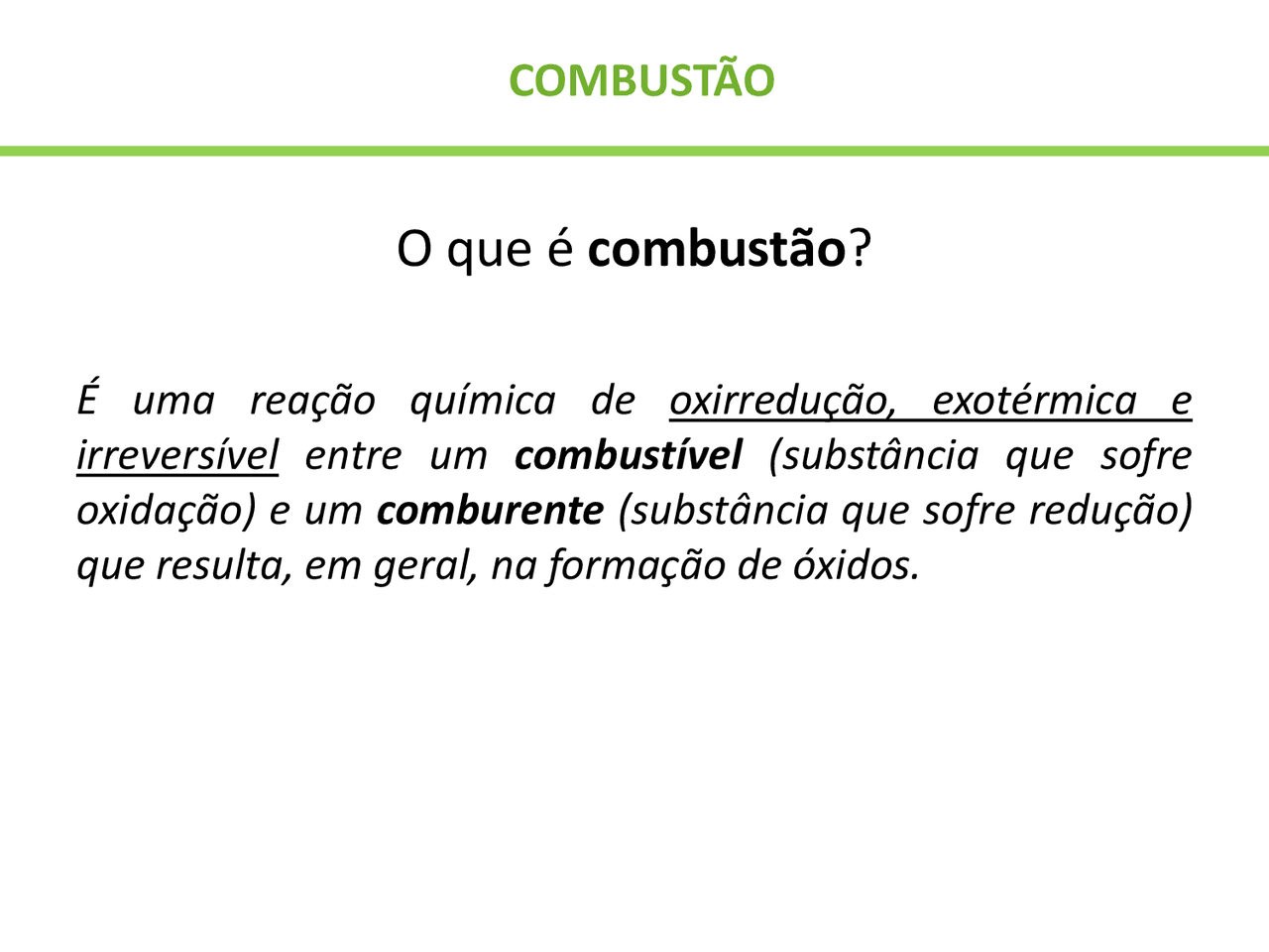Aula Combustão - Aula 2 Prof. Higor - Docsity
