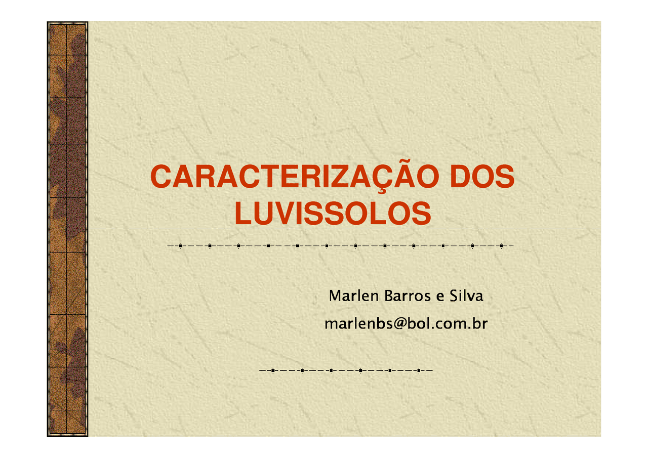 Caracterização dos Luvissolos - Morfologia e classificação de ...