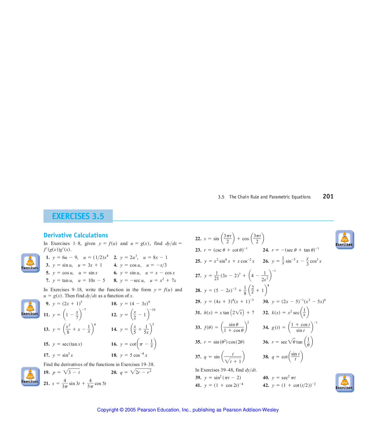 Calculo thomas 11ed - tcu11 03 05ex - Livro de Calculo - Docsity