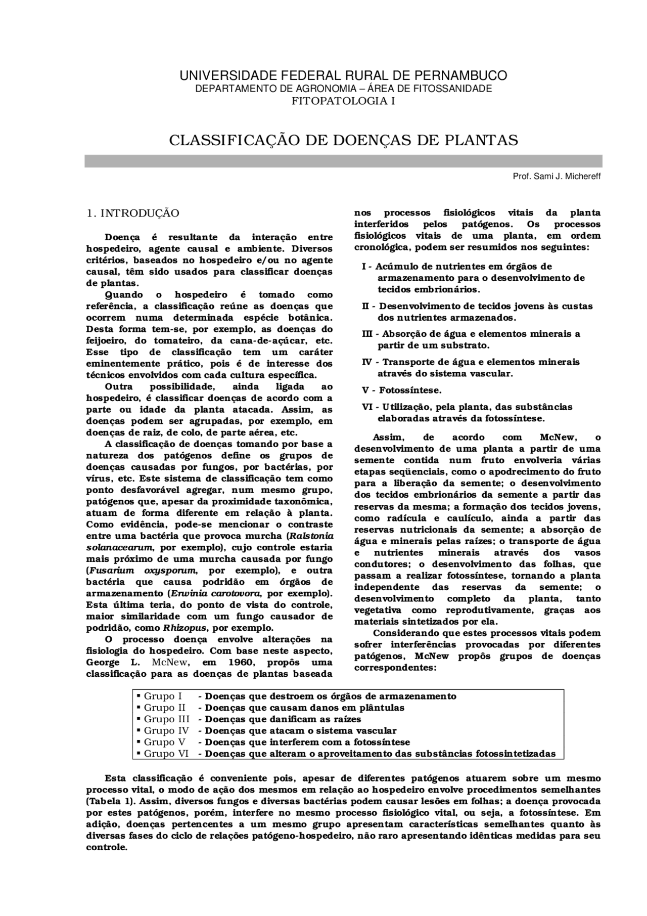Apostila Fitopatologia 3 Fitopatologia Docsity