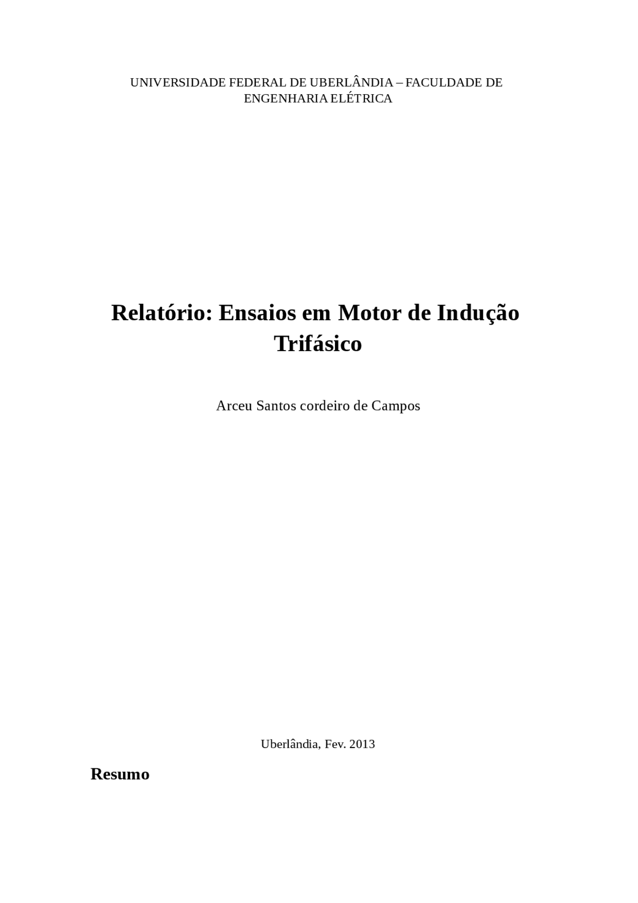 Relatório Mit Motor De Indução Trifásico Docsity