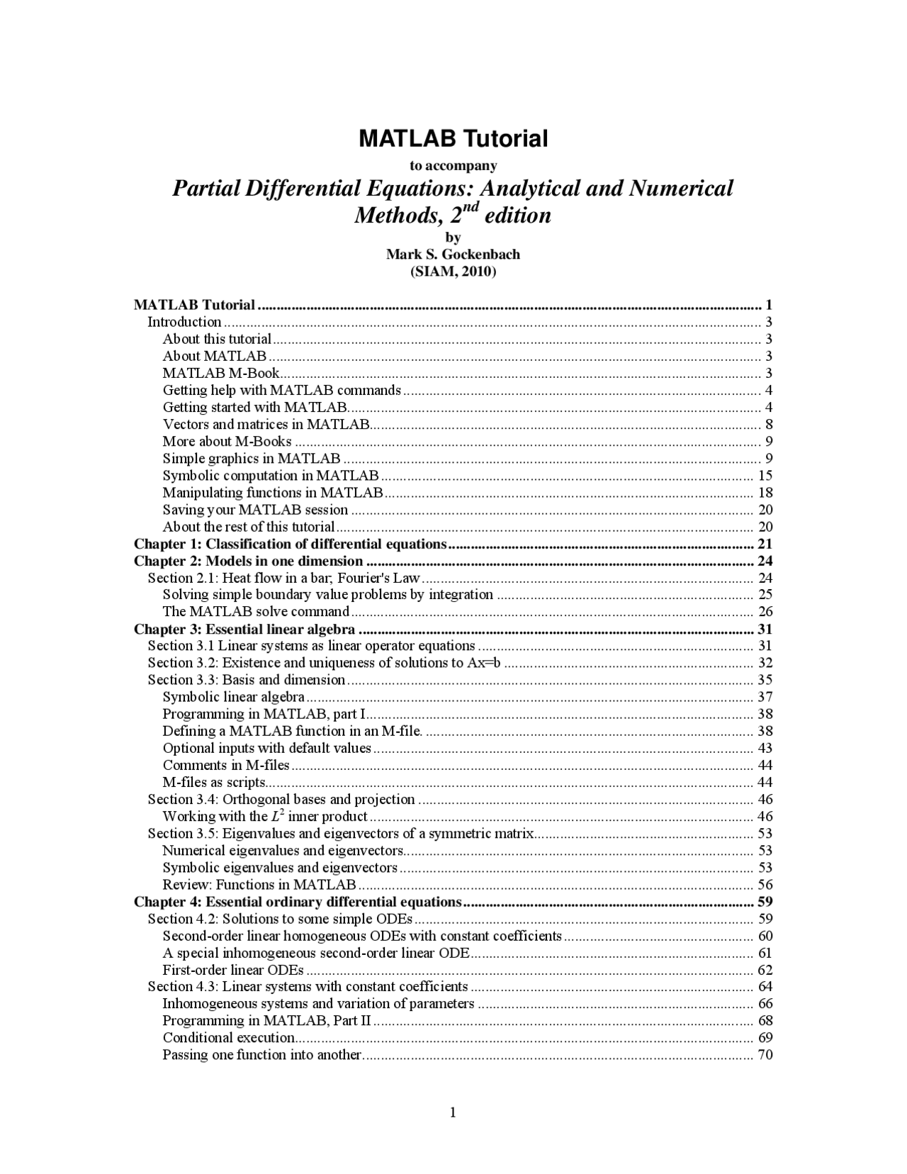 Partial Differential Equations in MATLAB - Partial Differential ...