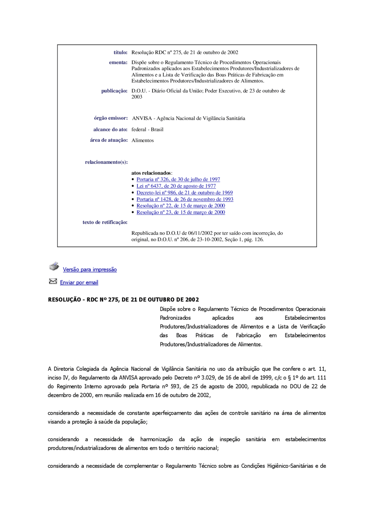 RDC Nº 275, DE 21 DE OUTUBRO DE 2002 - RDC 275 21/12/2002 - ANVISA ...