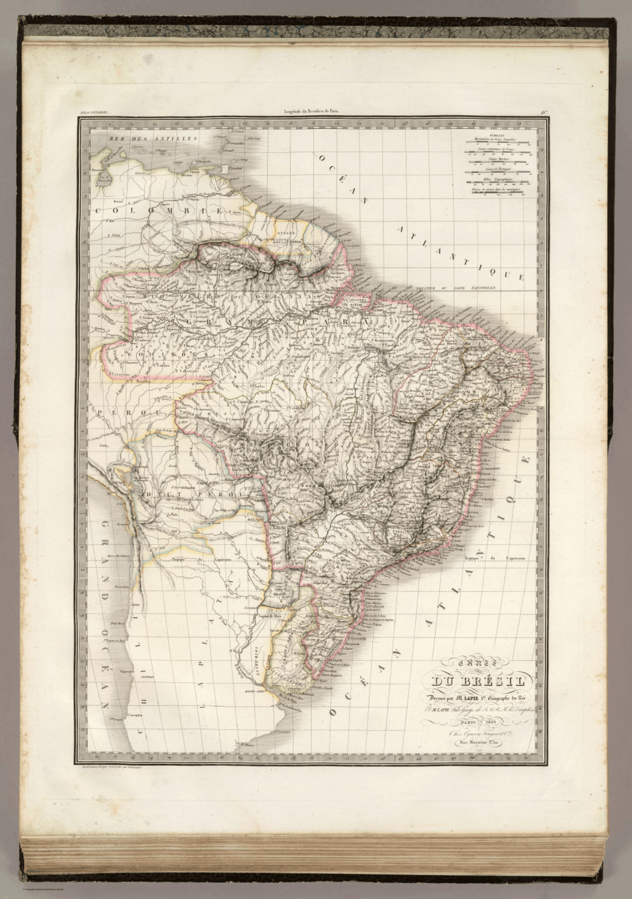 Mapa do Brasil em 1829 - Mapa antigo do Brasil editado em Paris em 1829 - Docsity