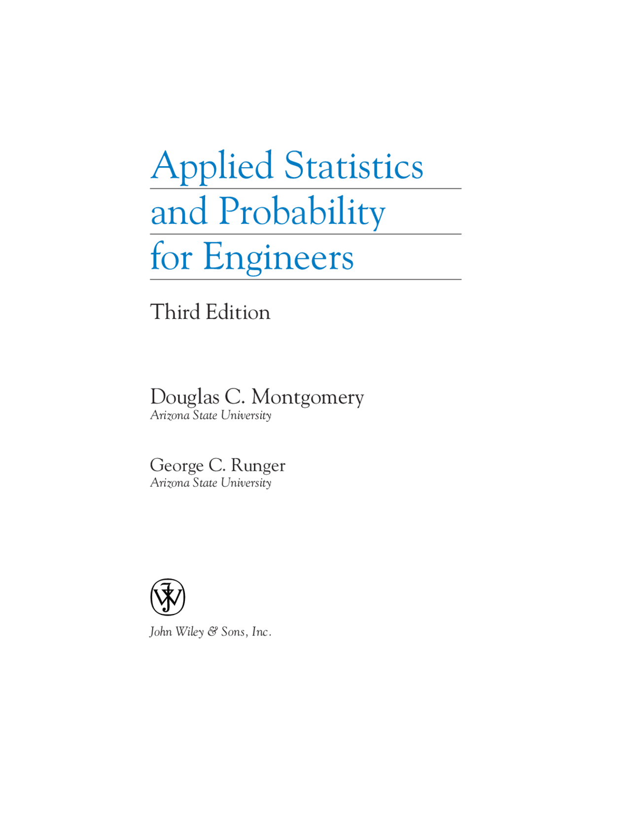 Applied Statistics and Probability for Engineers - Applied Statistics and Probability | Docsity