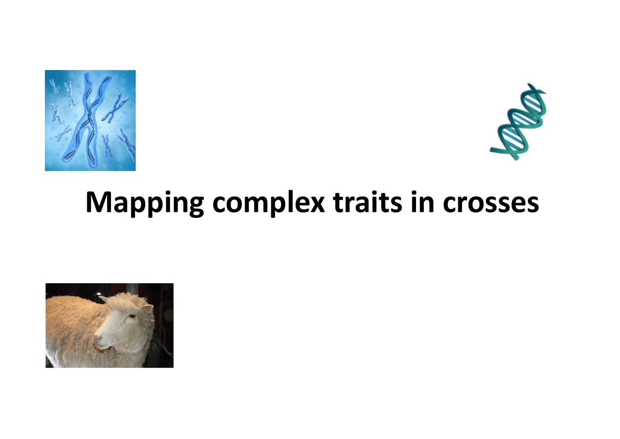 14 - Complex Traits in Crosses - Genetics, Mutation - Docsity
