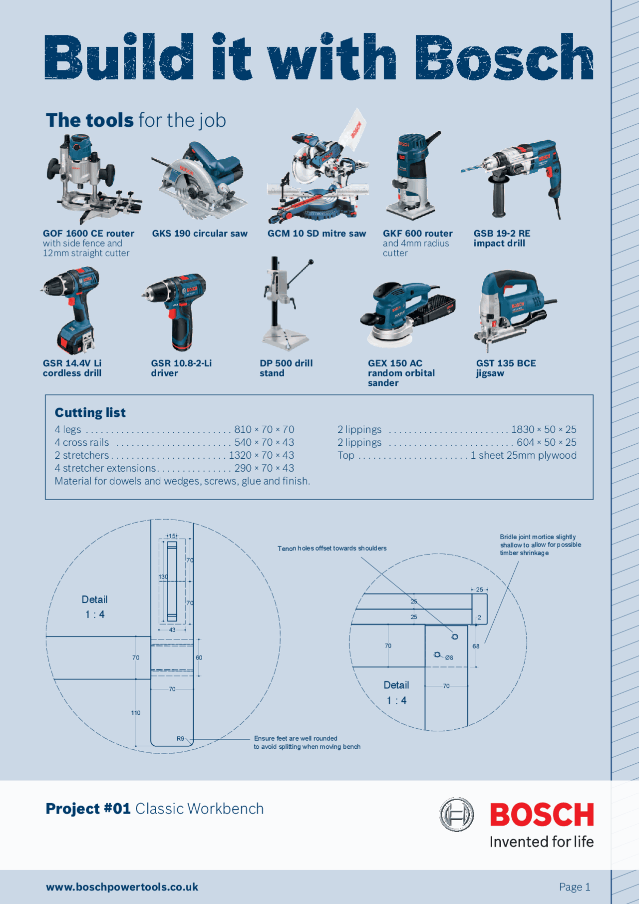 Build it with Bosch workbench blueprint - Build it with Bosch - Docsity