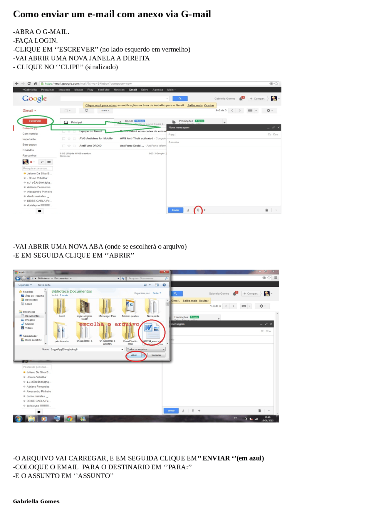 Como enviar um e-mail com anexo via G-mail - Como enviar um e-mail com ...