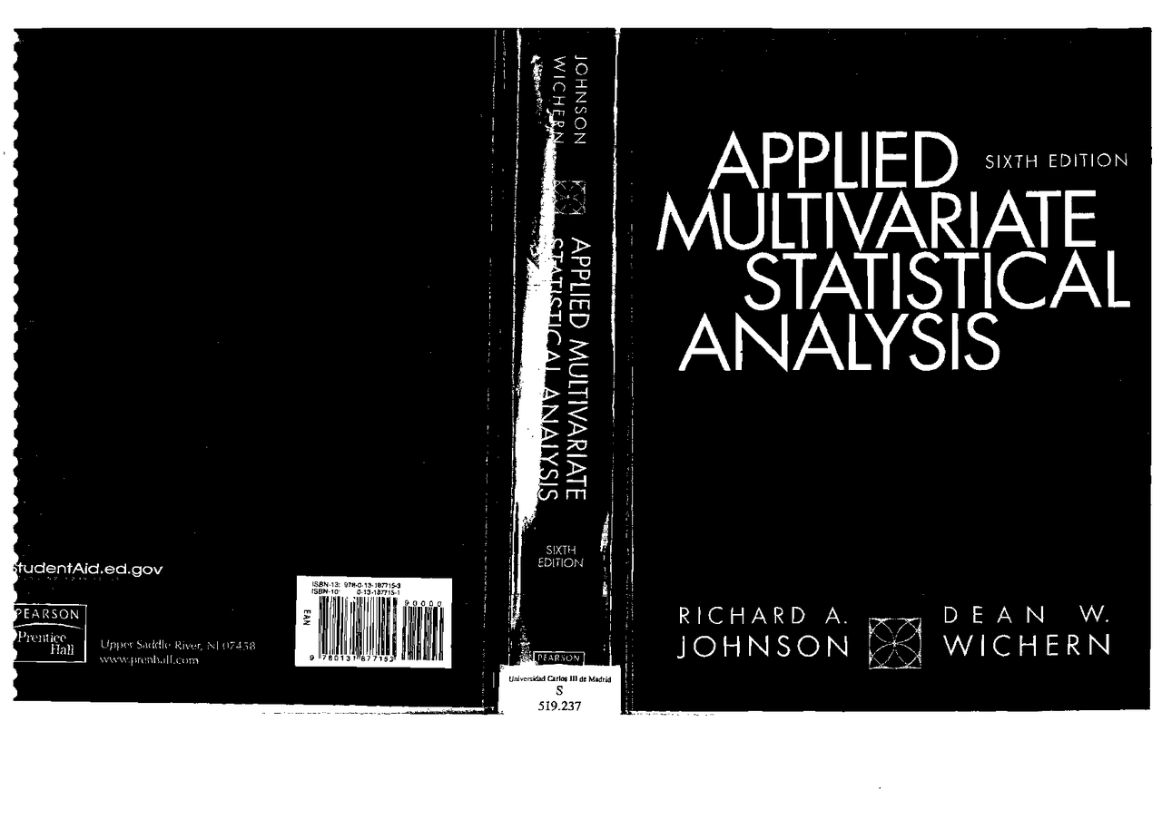 Wichern e Johnson - Multivariate Statistical Analysis - Livro de ...