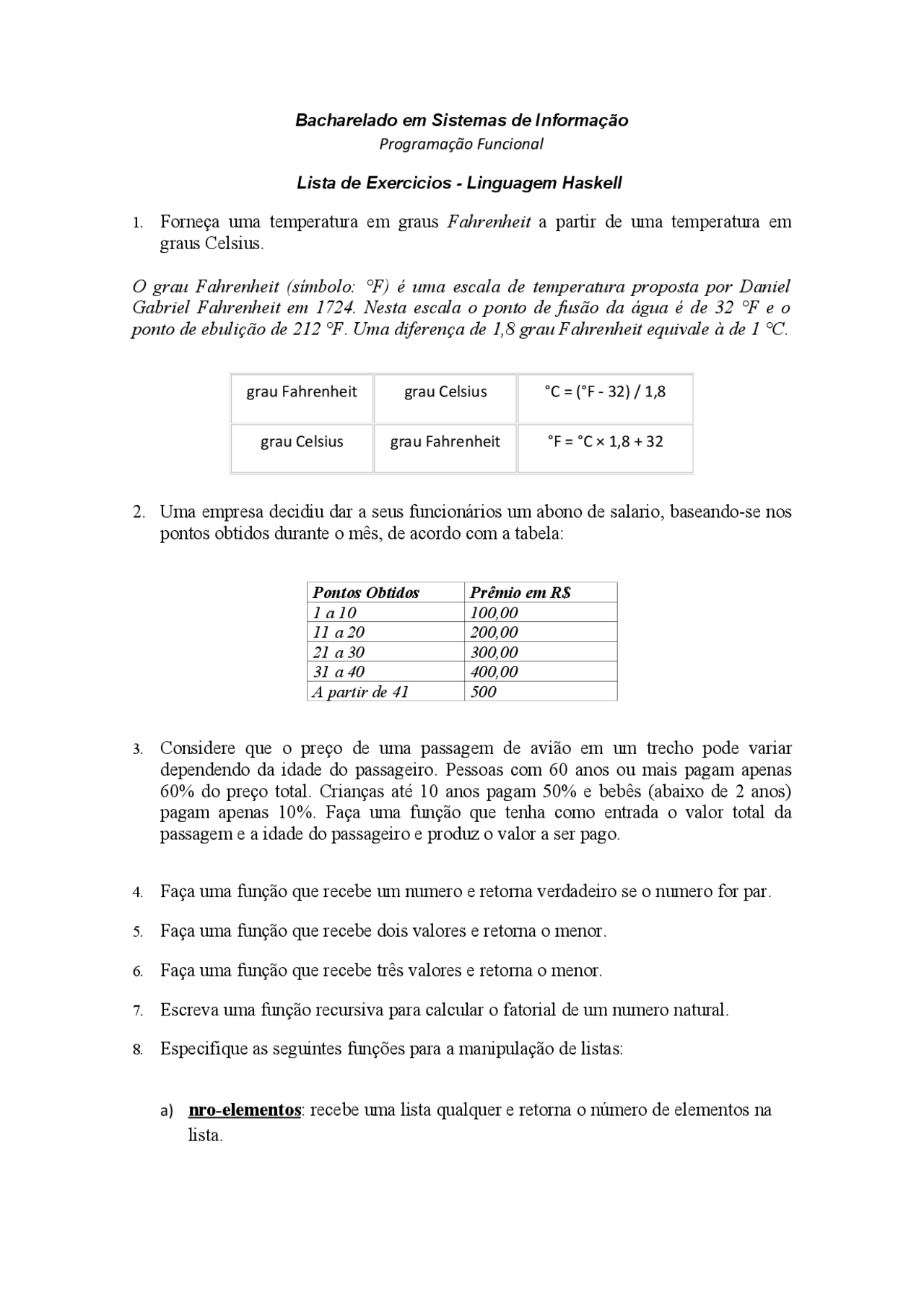 Programação Funcional Exercícios Resolvidos Exercicios1 Coleção