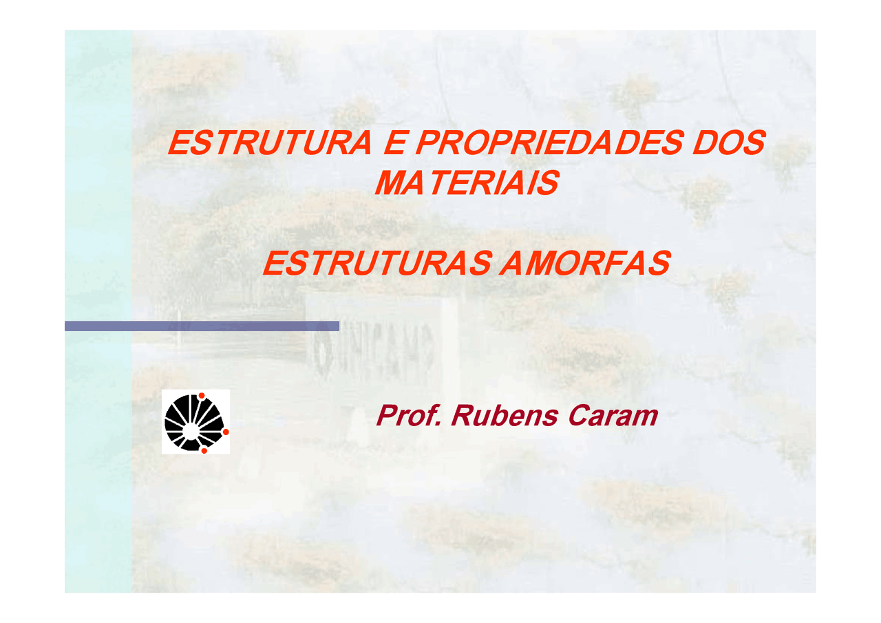 7. estrutura amorfa grad - estruturas amorfas | Docsity