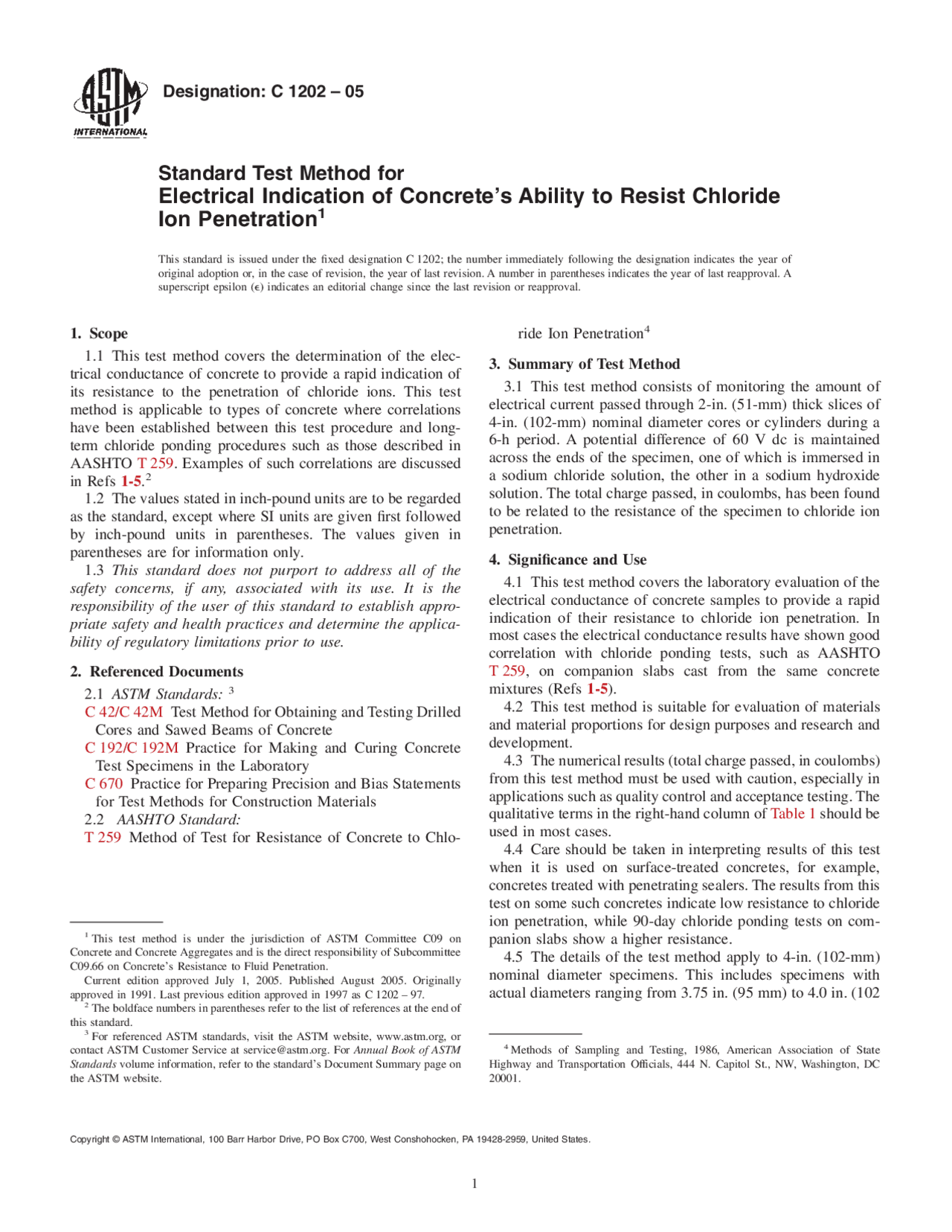 ASTM C1202 - Norma ASTM C 1202 - Docsity