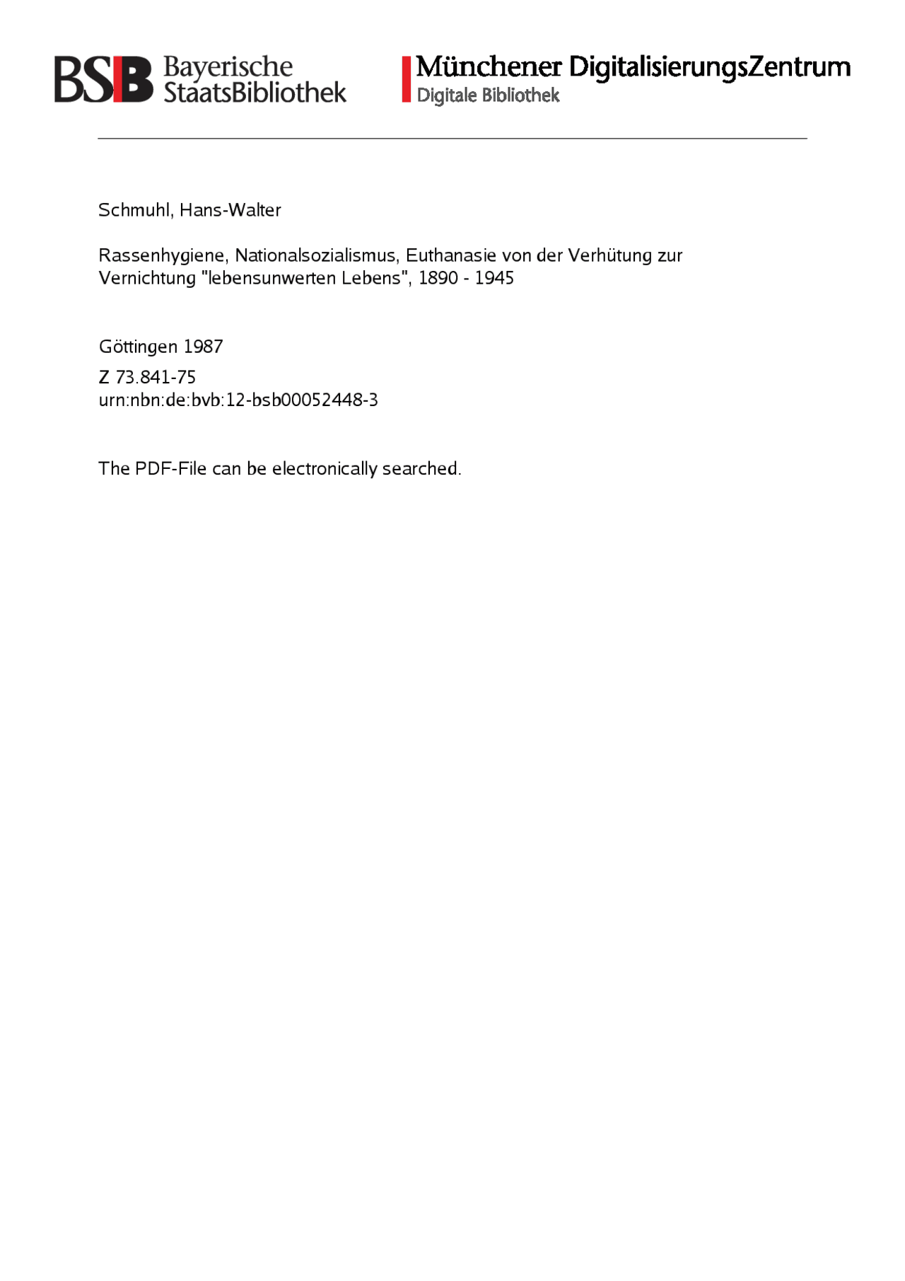 Rassenhygiene, Nationalsozialismus, Euthanasie... (1890-1945) - Livro ...