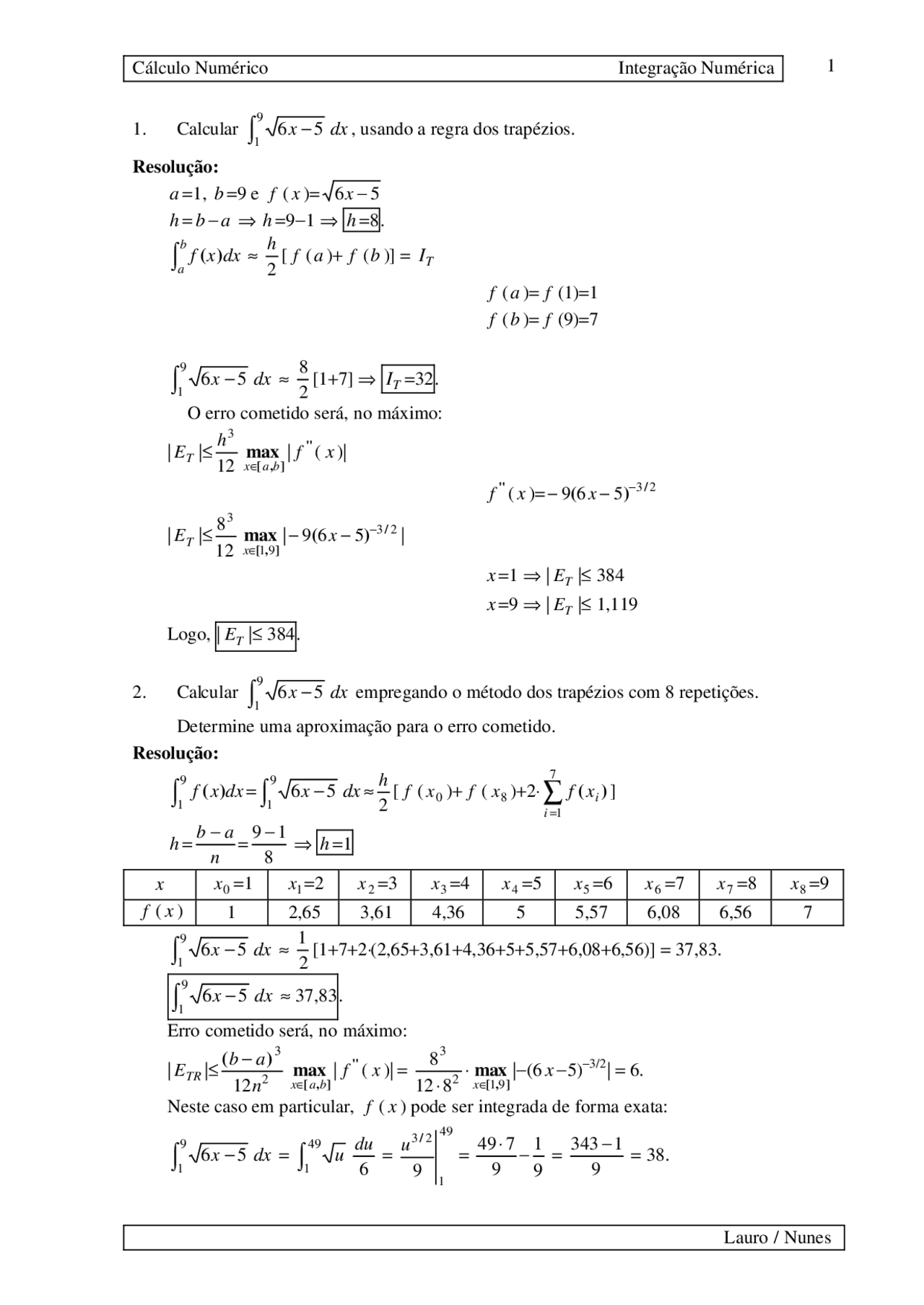 Calculo Numerico Cn Cap06 Exe Metodos Interativos Docsity