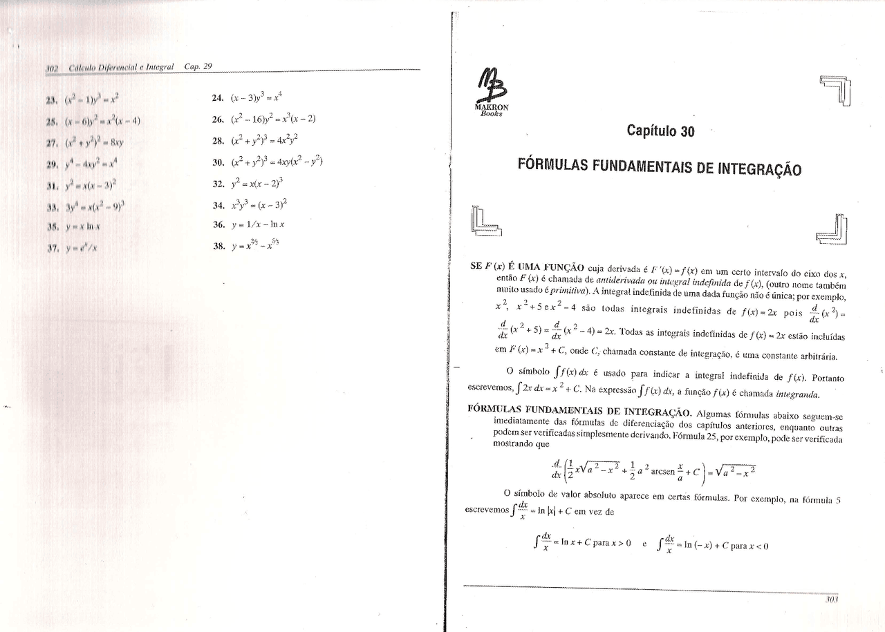 Integrais-Fórmulas Fundamentais - lista de exercícios com gabarito ...