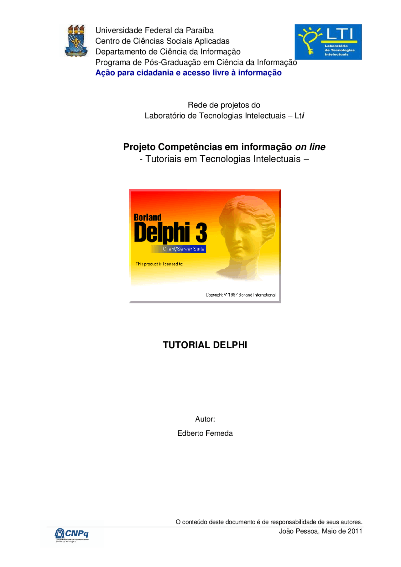Tutorial Delphi Delphi Programacao Docsity