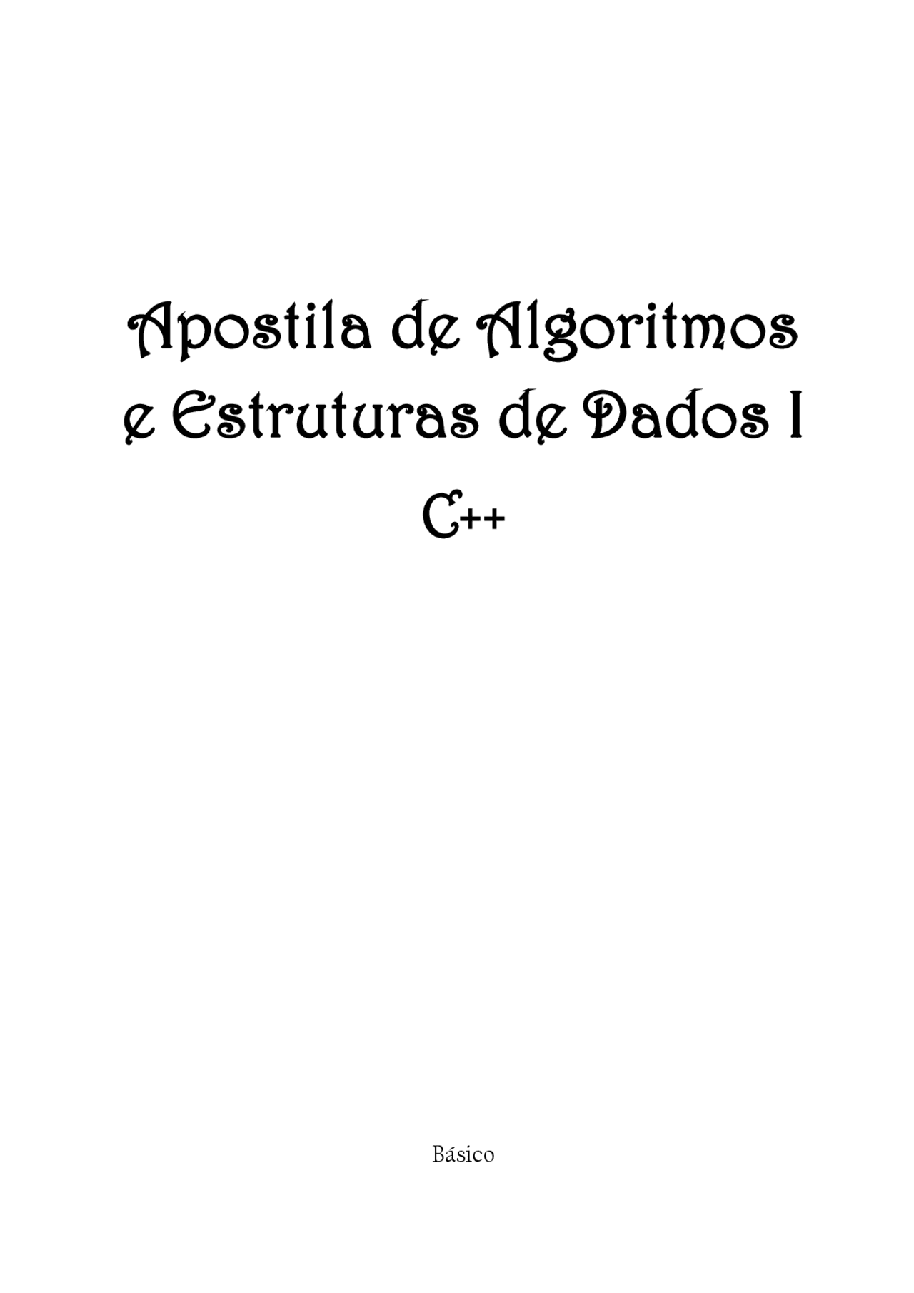 Apostila De Algoritmos C Basico Apostila De Algoritmos E Estruturas