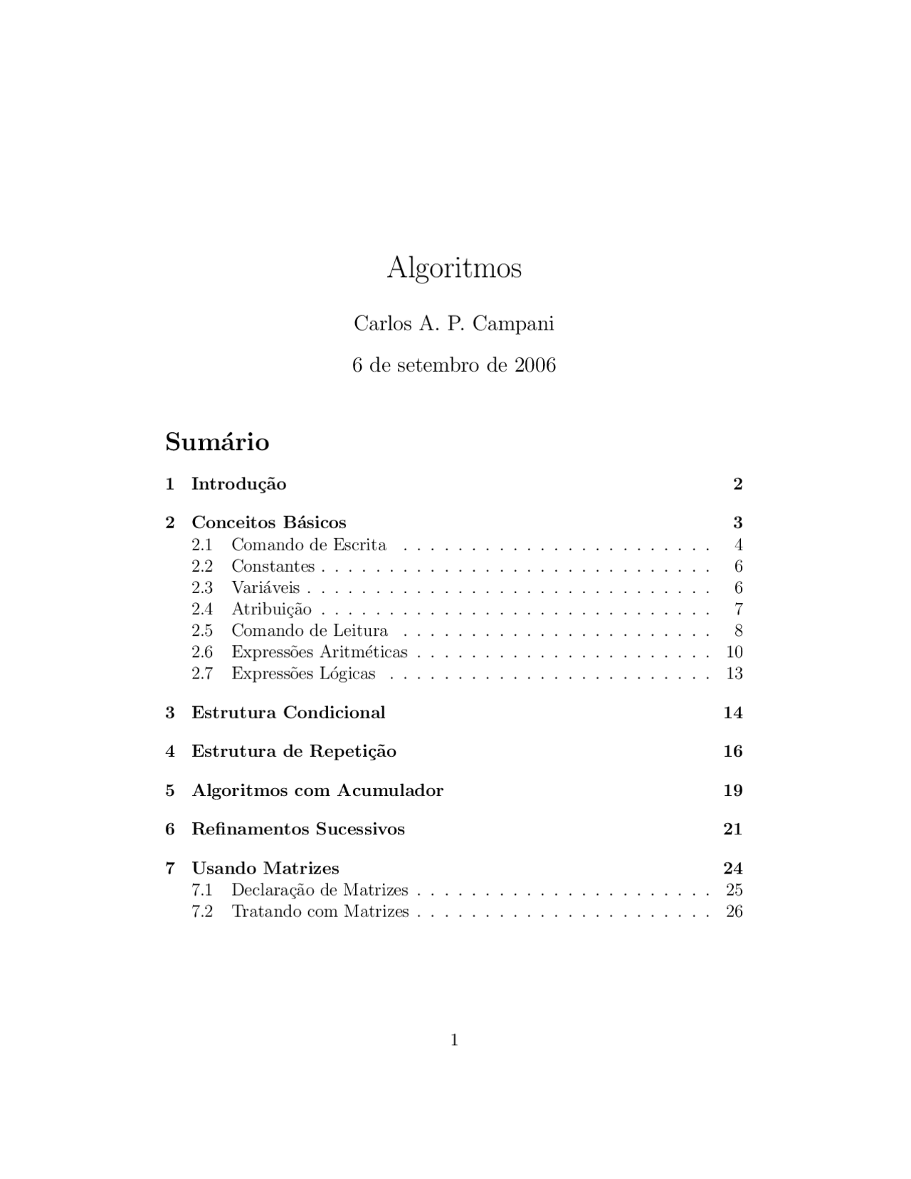 Algoritmo Noções De Algoritmos Docsity
