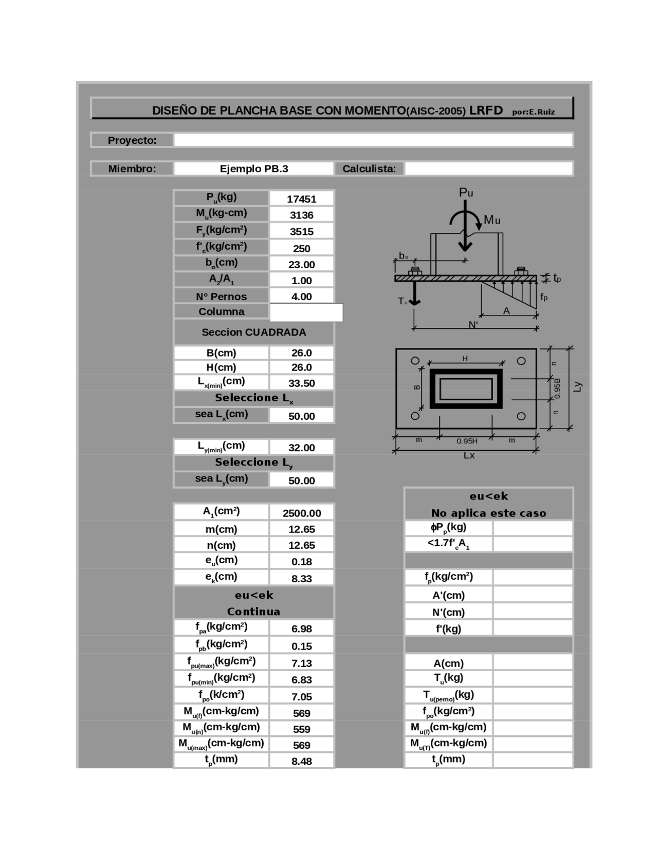 Momento Plancha Base - planilha chapa base - Docsity