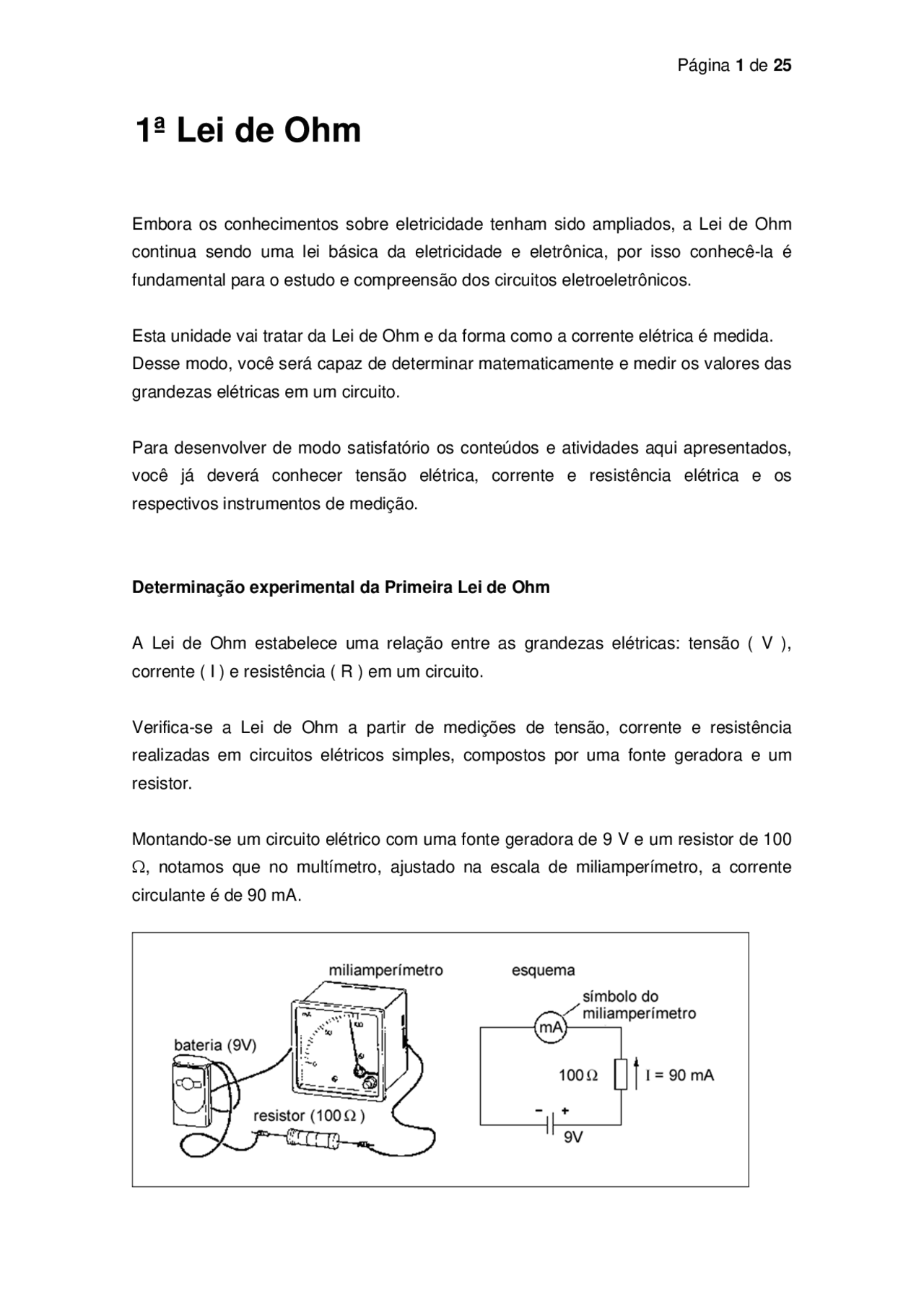 Tudo Sobre A 1ª Lei De Ohm Eletricidade Docsity