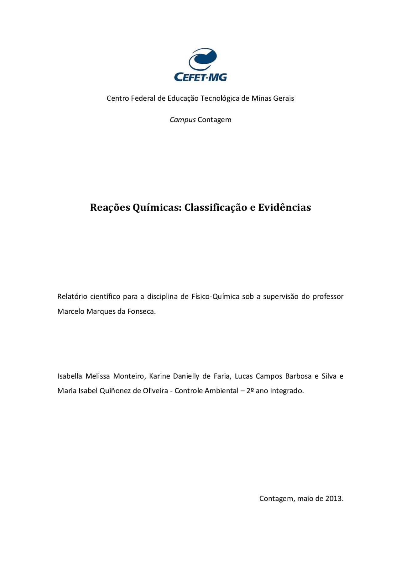 Reações Químicas Classificação E Evidências Classificação E
