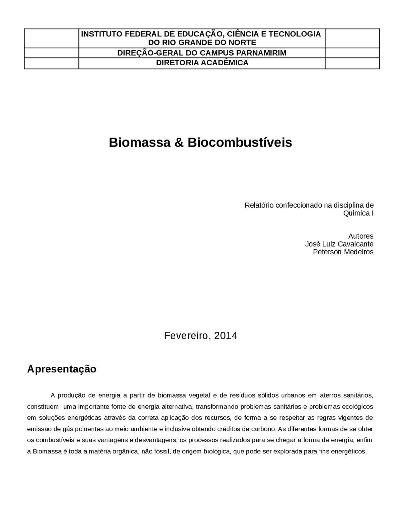 Biomassa & biocombustiveis - trabalho legal sobre o titulo - Docsity