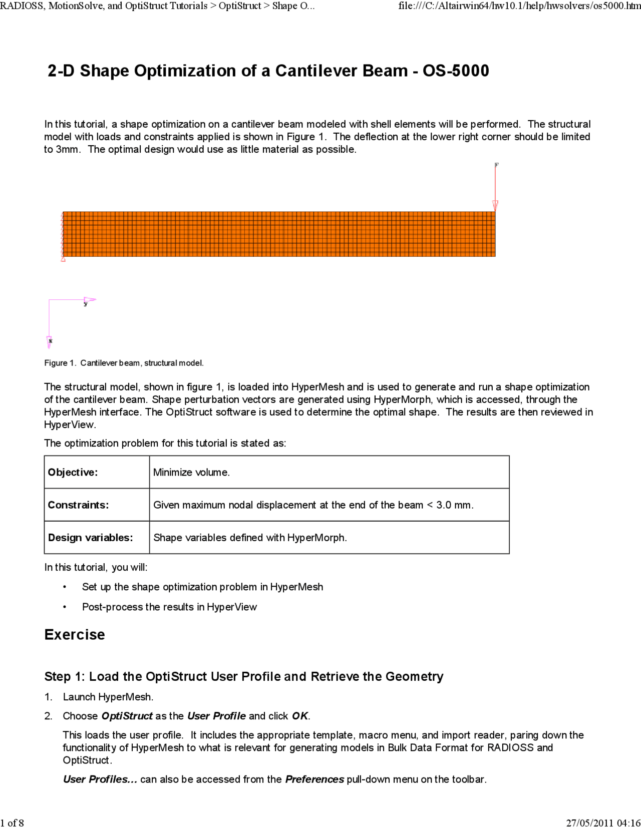 Prin...tion - optistruct-05-2-d shape optimization of a cantilever beam ...