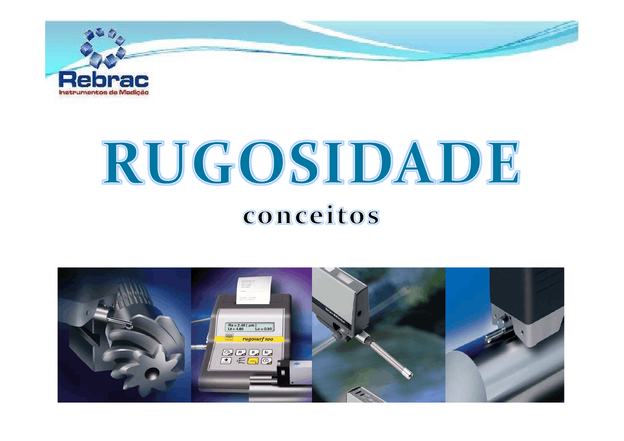 RUGOSIDADE -conceitos - conceitos de rugosidade - Docsity