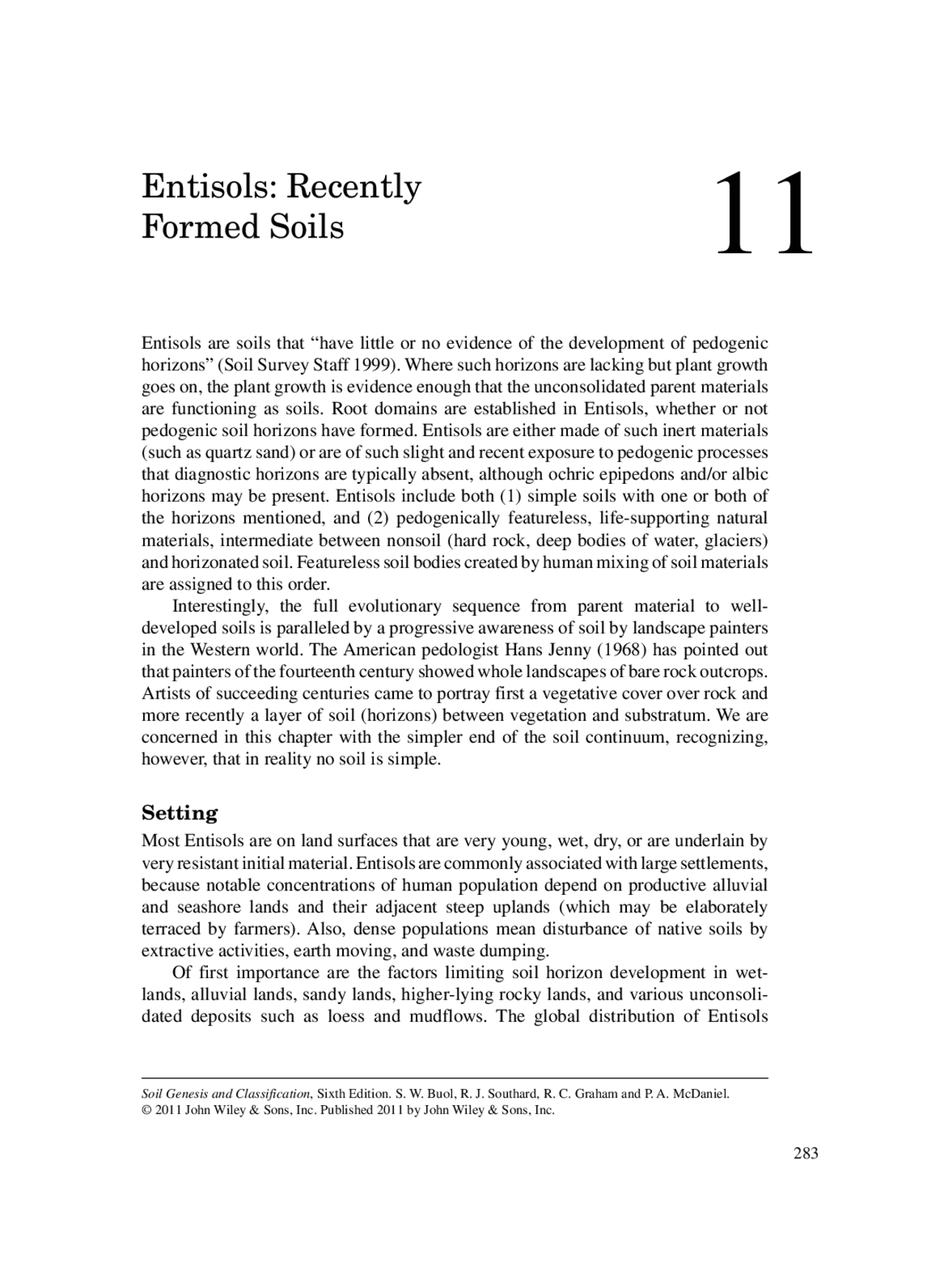 Ch 11 - Entisols Recently Formed Soils - Soil Genesis and ...