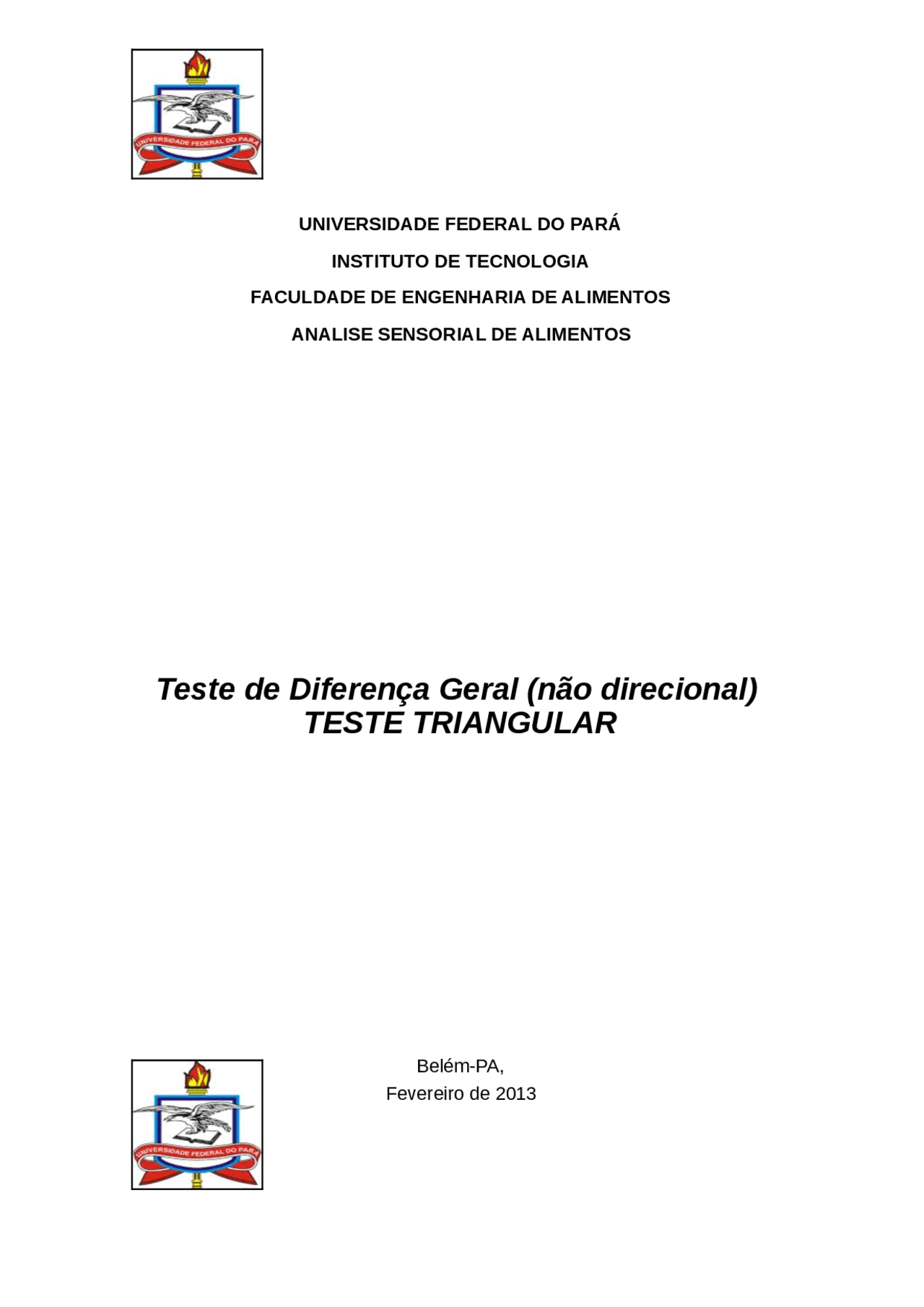 Relatório do teste triangular - relatório de métodos sensoriais | Docsity