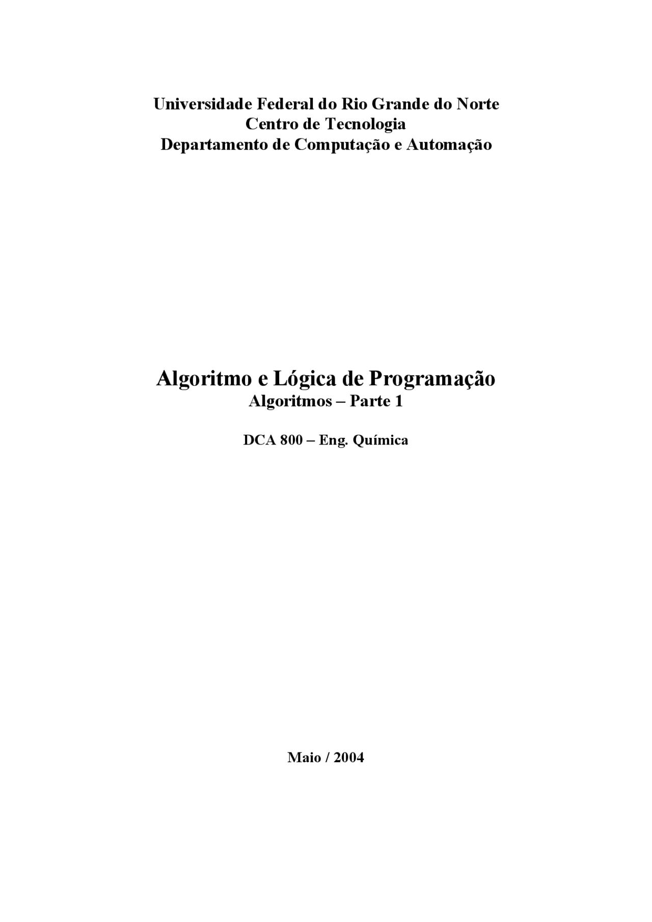 Algoritmo E Lógica De Programação Algoritmos Parte 1 Apostila De