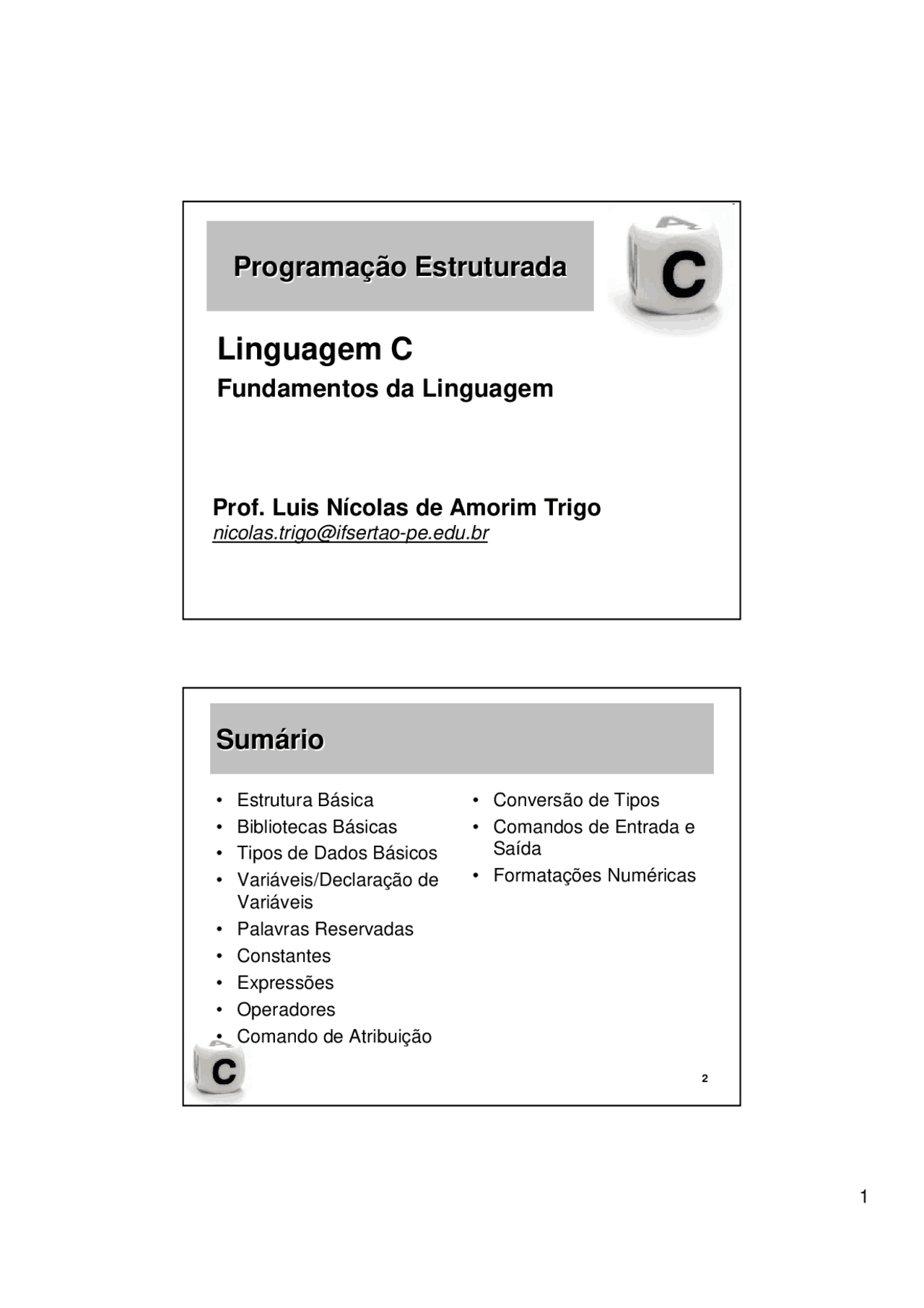 03 C Fundamentos Fundamentos De Programação Docsity